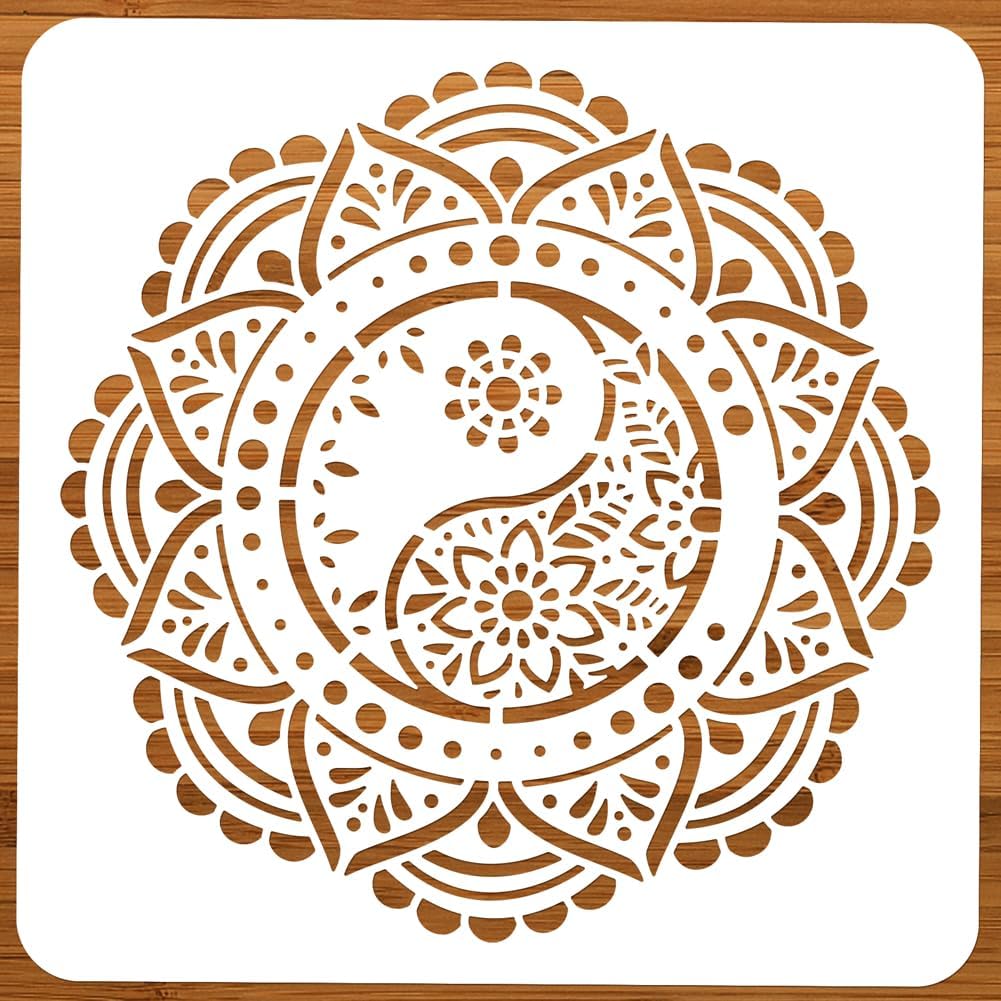 Tai Ji Painting Stencil 11.81x11.81 Inch Reusable Craft Stencils Hollow ...