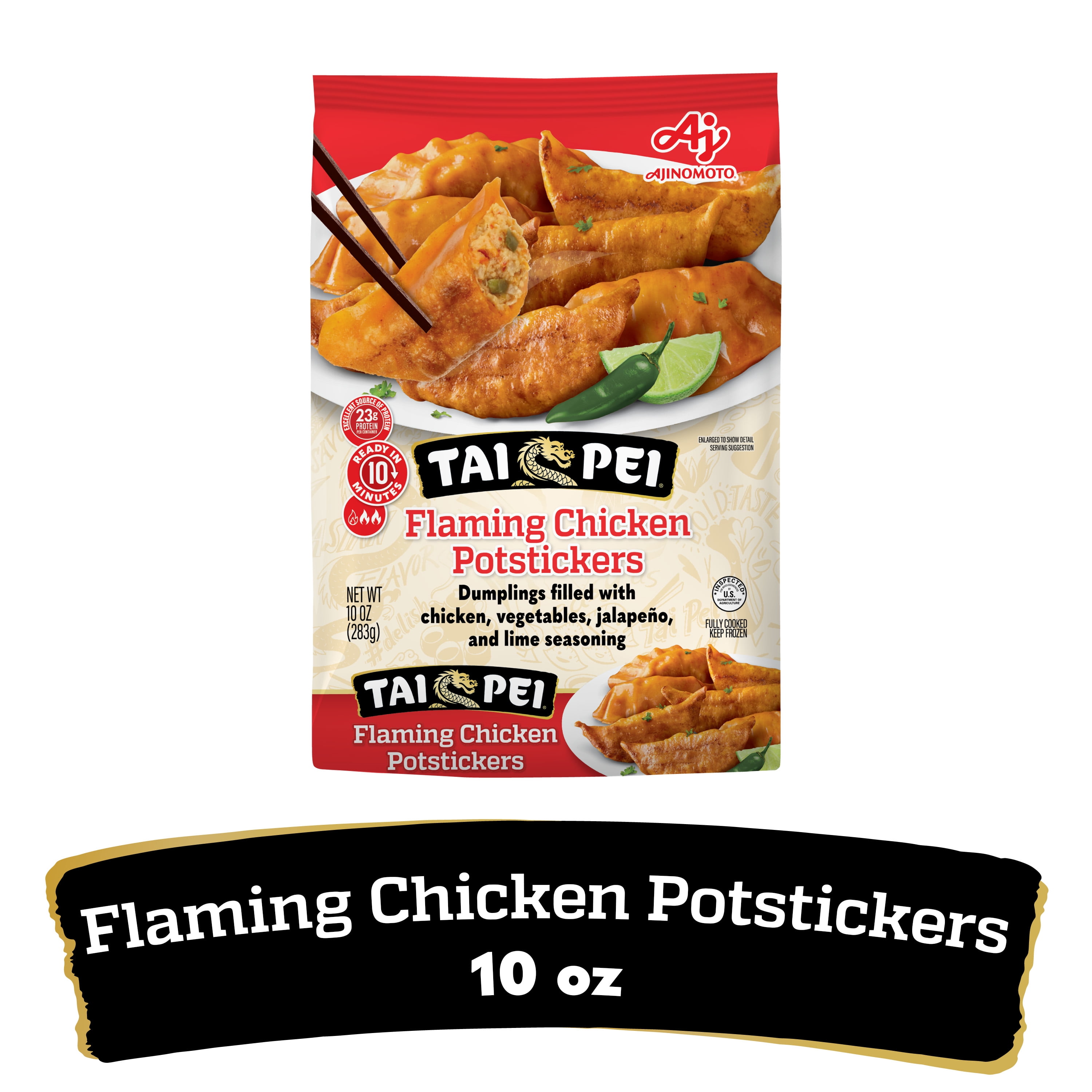 Tai Pei Flaming Chicken Potstickers, Frozen Asian Appetizers, 10 oz ...