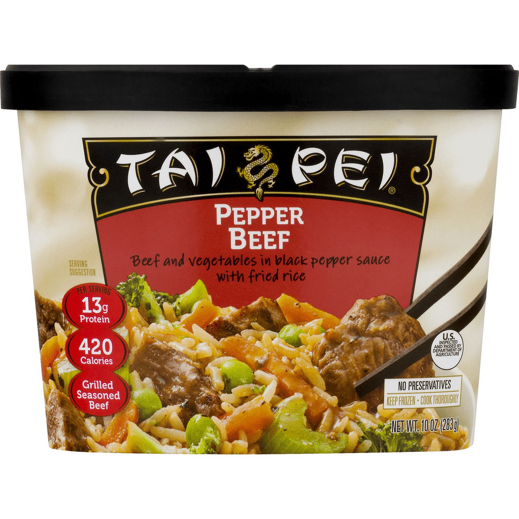 Tai Pei Pepper Beef Frozen Asian Entrée 10 oz with Tender Beef ...