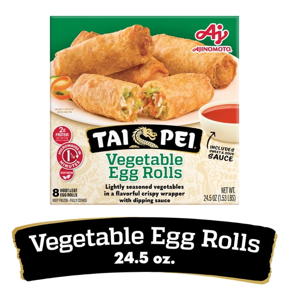 Tai Pei Chinese Veggie Egg Rolls with Dipping Sauce, Frozen Asian ...