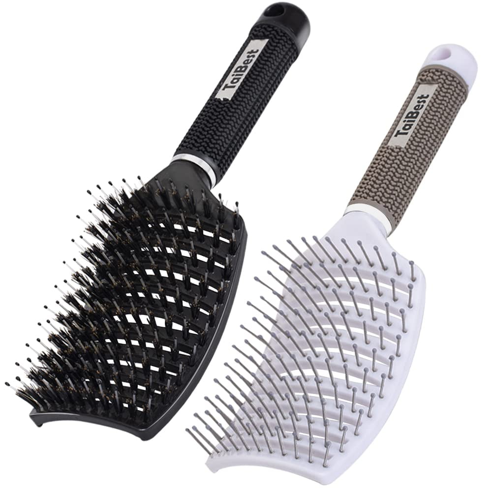 TaiBest Boar Bristle Hair IEF31 Brush Set - Dry/Wet Hair Brushes ...