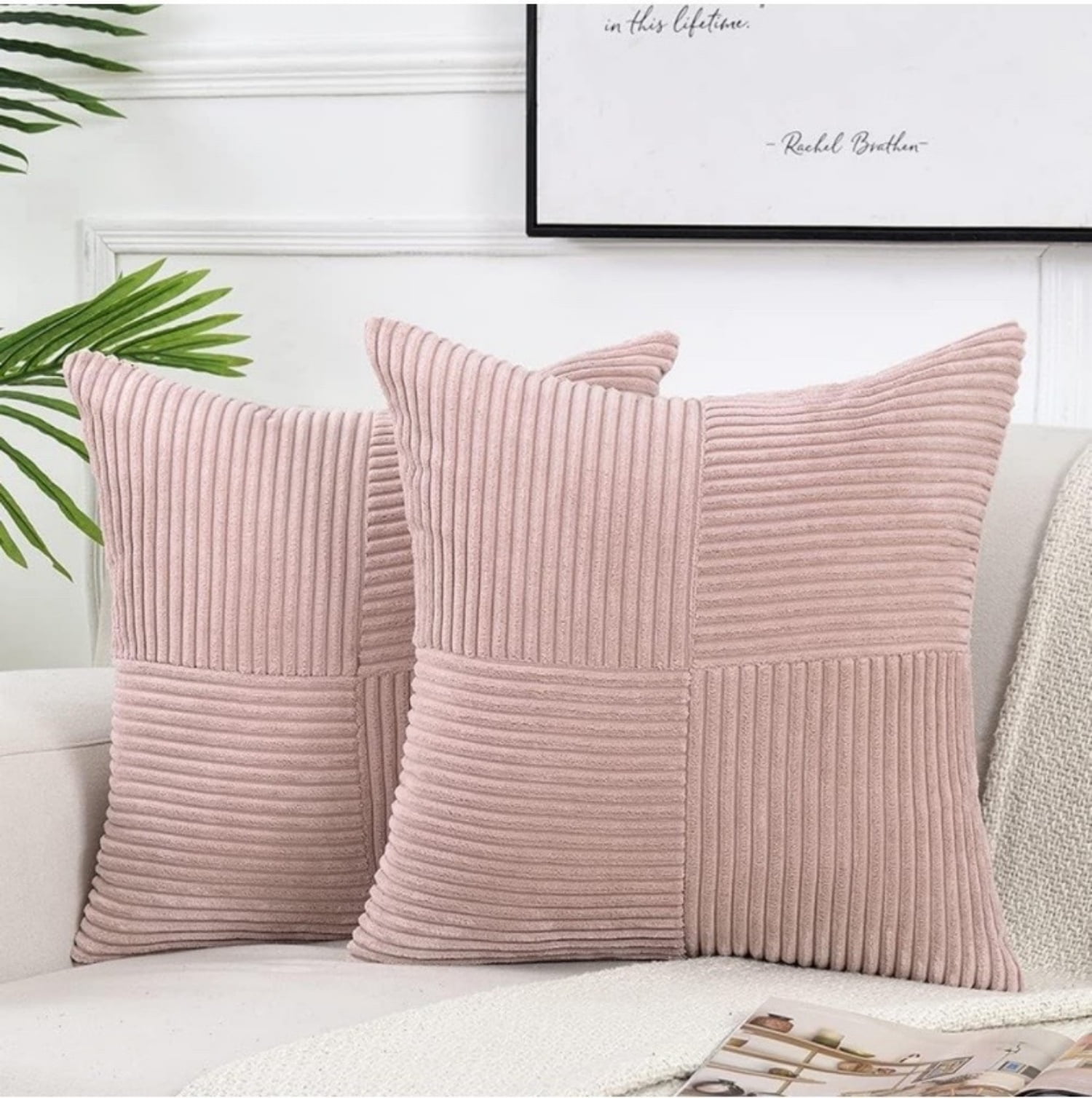 Taibuwu 2 Packs Lumbar Decorative Throw Pillow Covers 12x20 Inch for ...