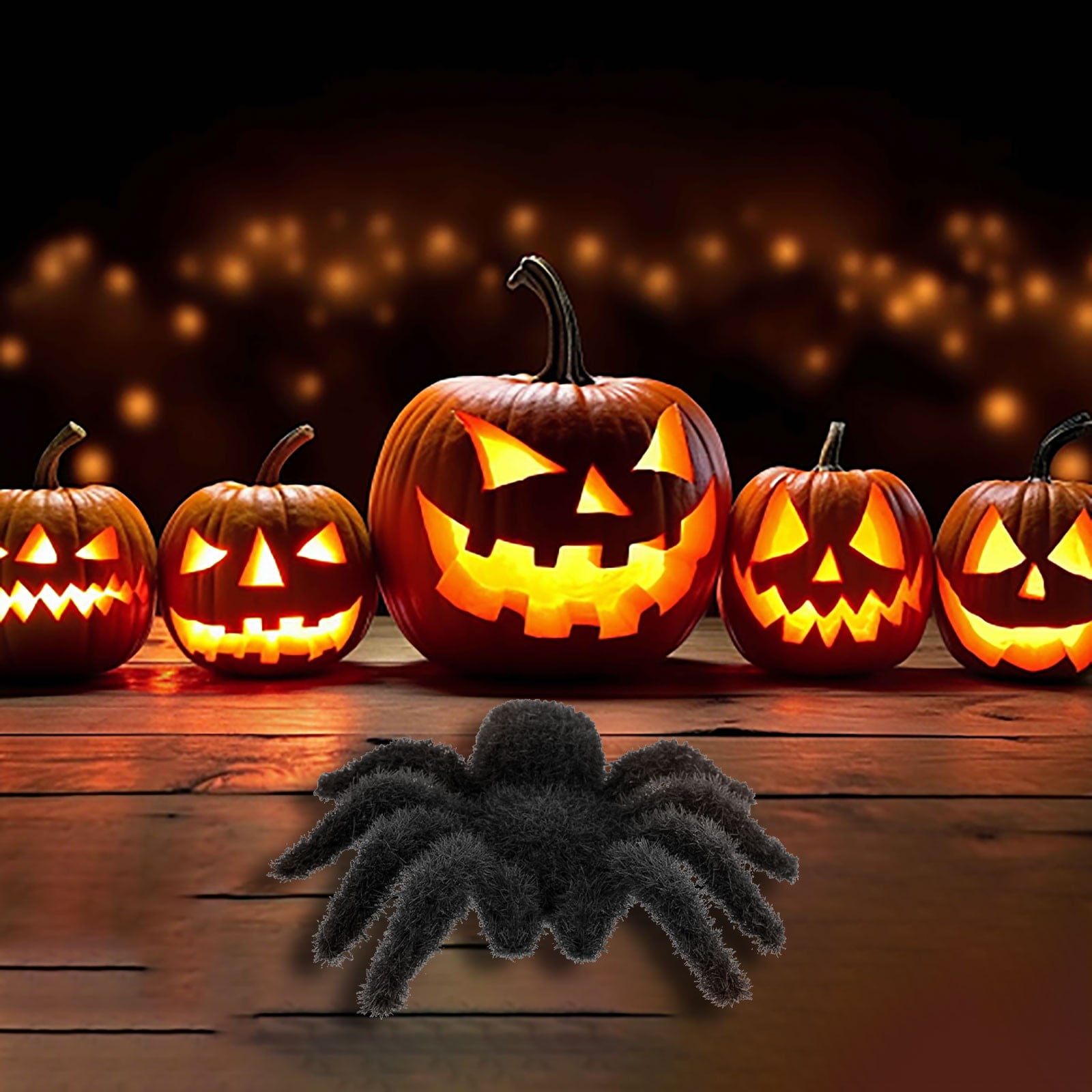 Taicans 1Pcs Realistic Flocking Hairy Spiders - Halloween Decorations ...