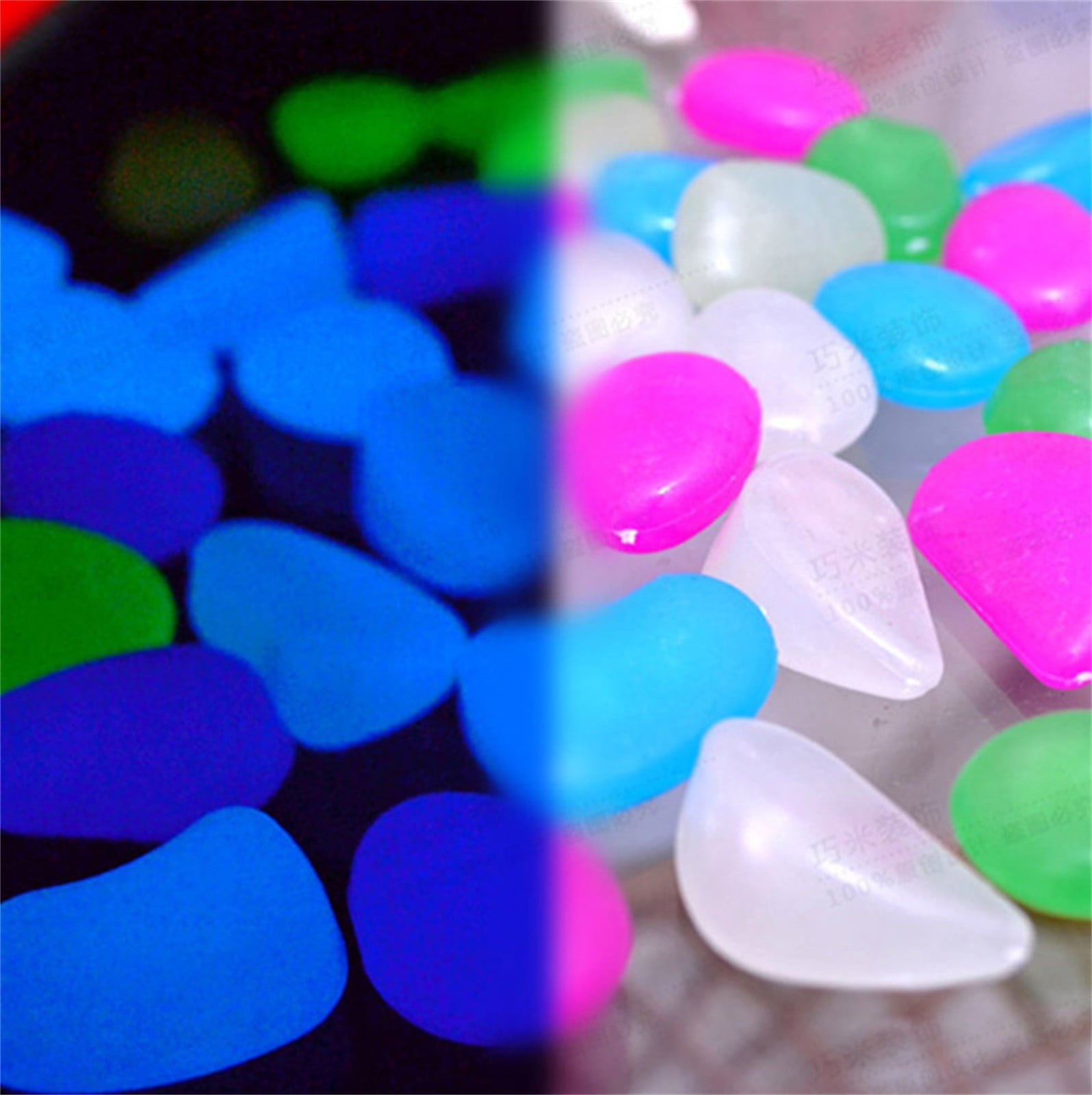 Taicans 20PCS Grow in The Dark Pebbles Garden Pebble Glow Stones Rocks ...
