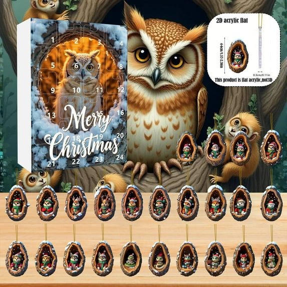 Taicans ‌24-Day Christmas Countdown Advent Calendar - Winter Forest Acrylic Wood Animal ...