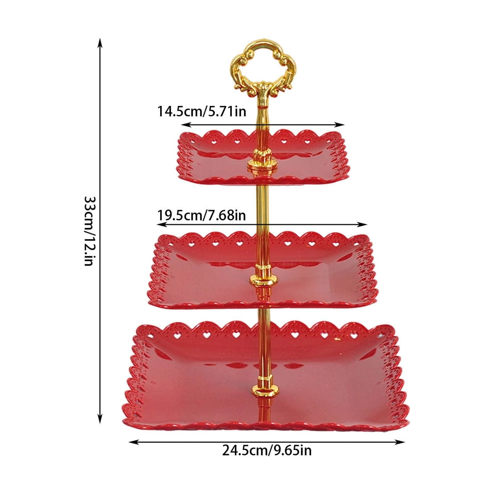 Taicans 3 Tier Plastic Cupcake Stand,Tiered Serving Cake Stand,Square ...