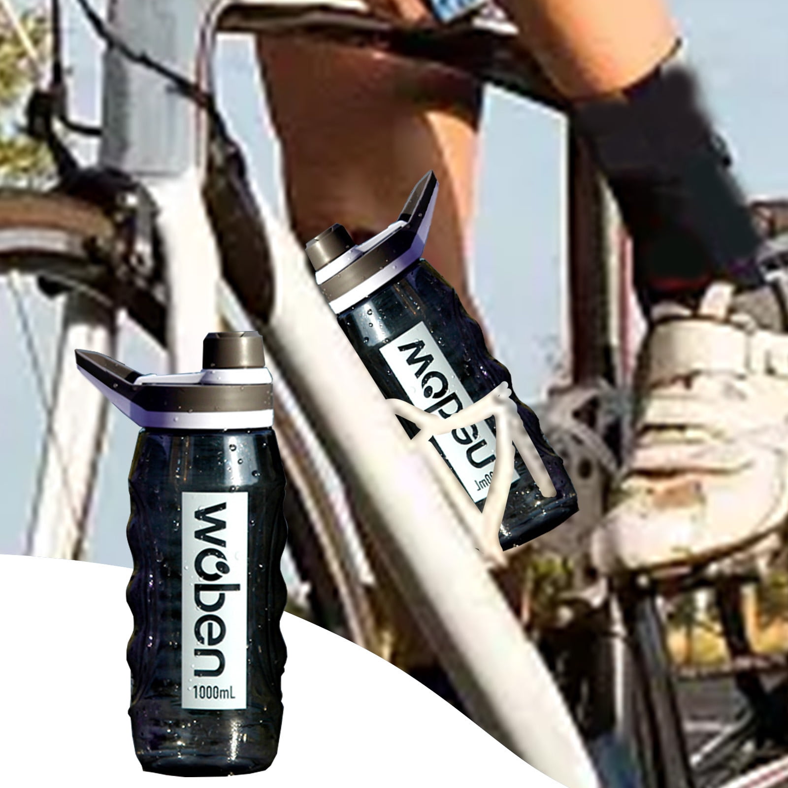 Taicans 35oz Large Water Bottle with Time Markers,Leakproof Locking Lid ...