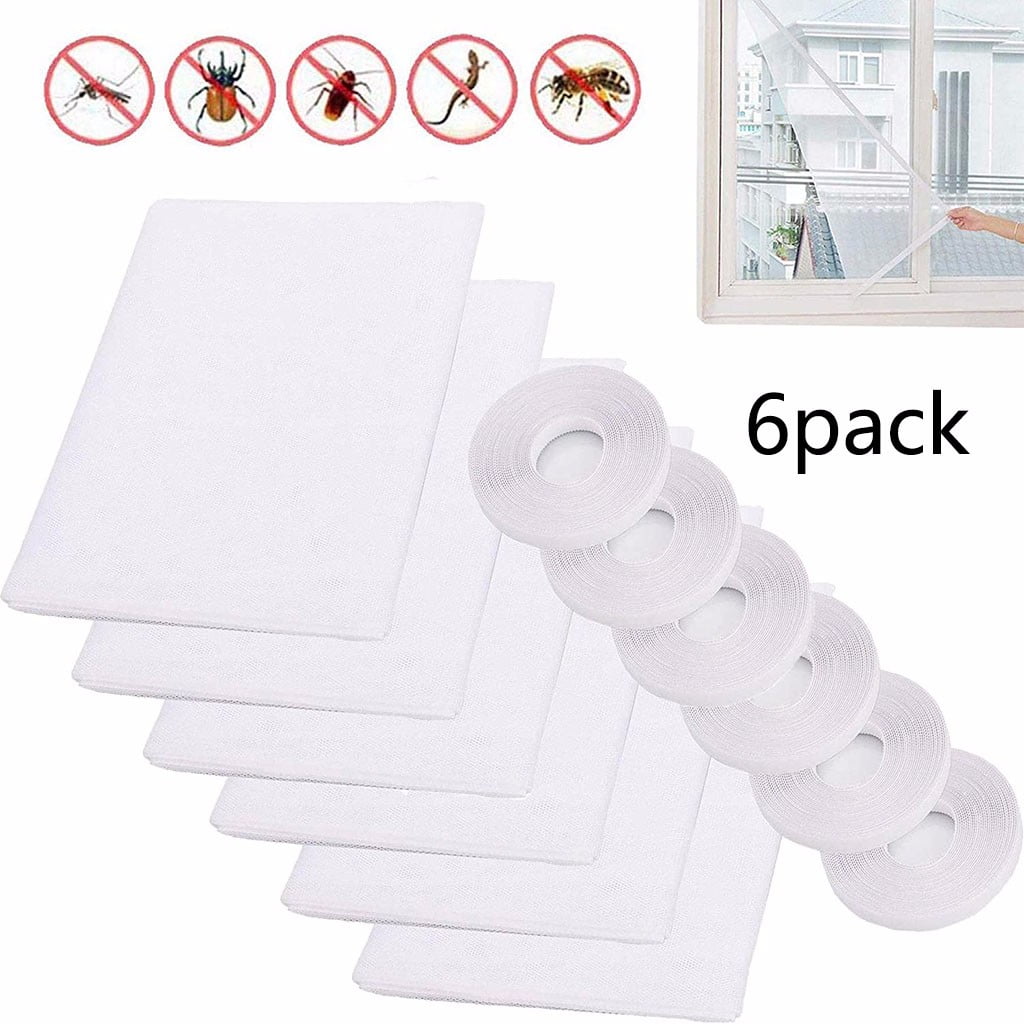 Taicans 6Pcs Self-Adhesive Window Screen Netting Mesh Curtain,51"x59 ...
