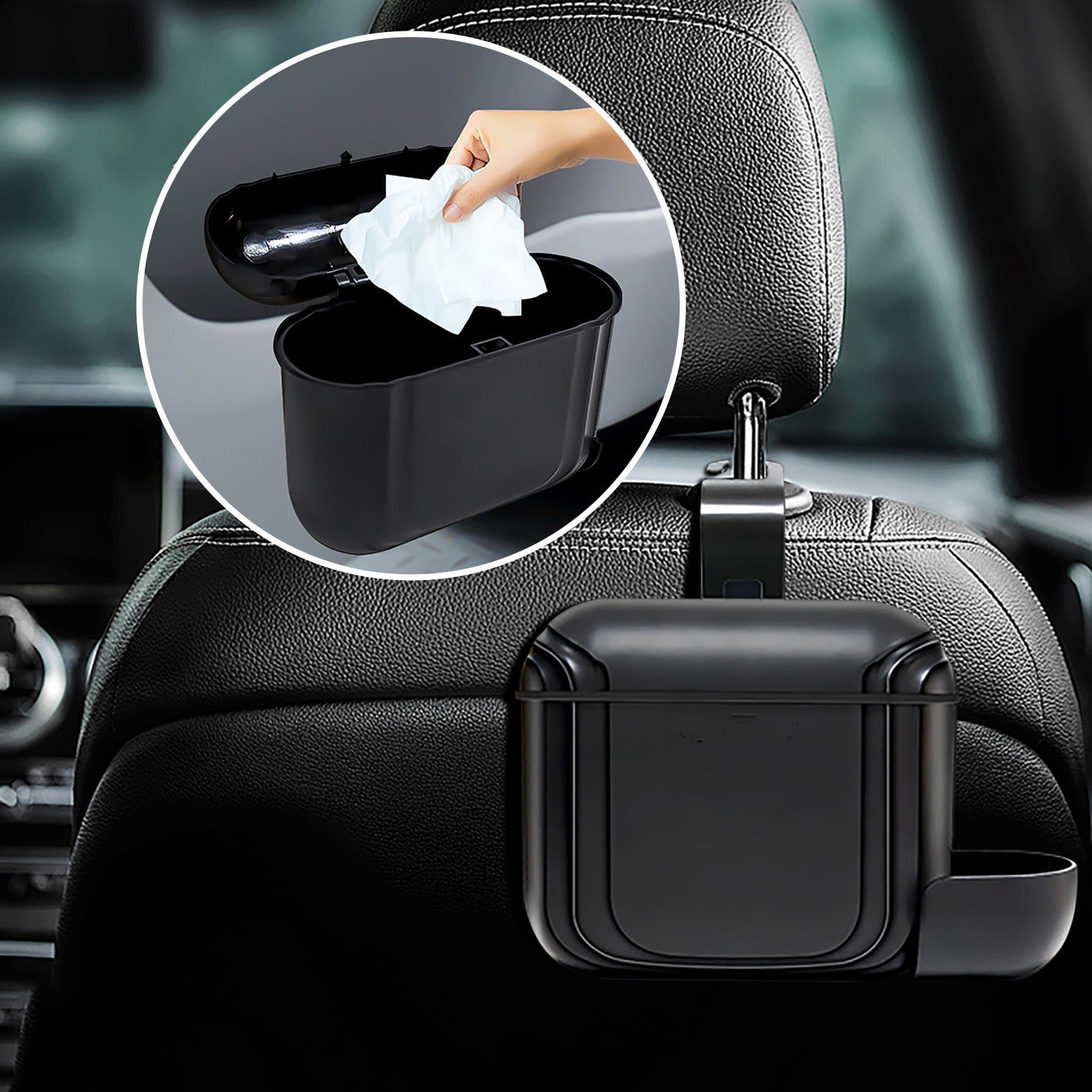 Taicans Car Trash Can with Lid,Mini Auto Garbage Can,Leakproof ...