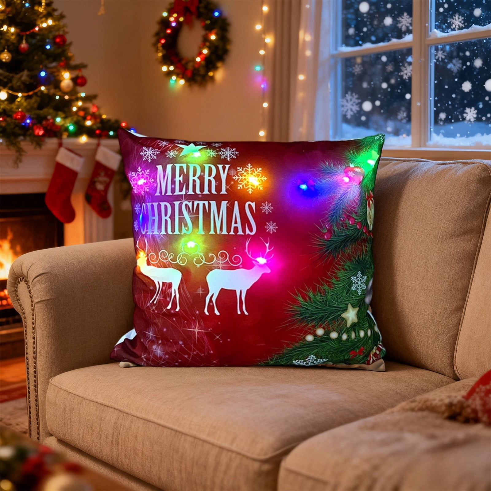 Taicans Christmas Gnomes Plush Throw Pillow with LED Night Light,LED ...