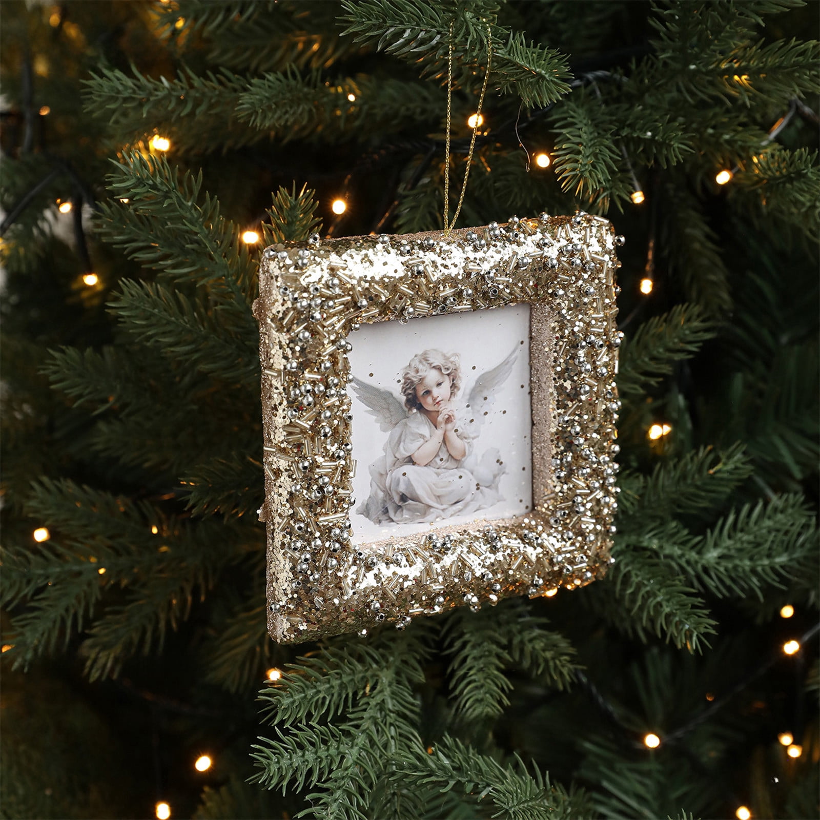 Taicans Christmas Gold Photo Frame Ornaments for Display Picture,4.5in ...