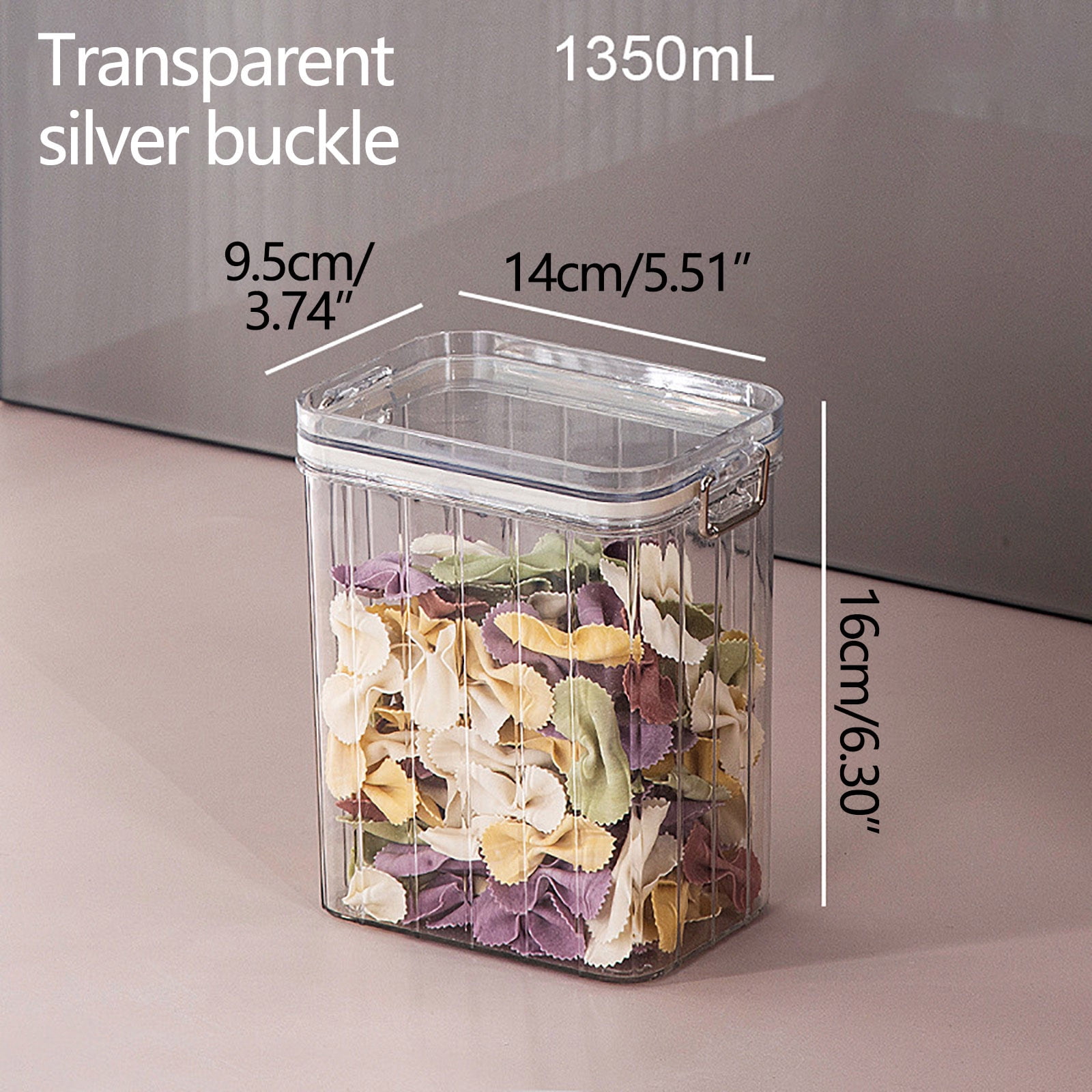 Taicans Clear Canister with Clamp Lid,Plastic Airtight Food Storage ...