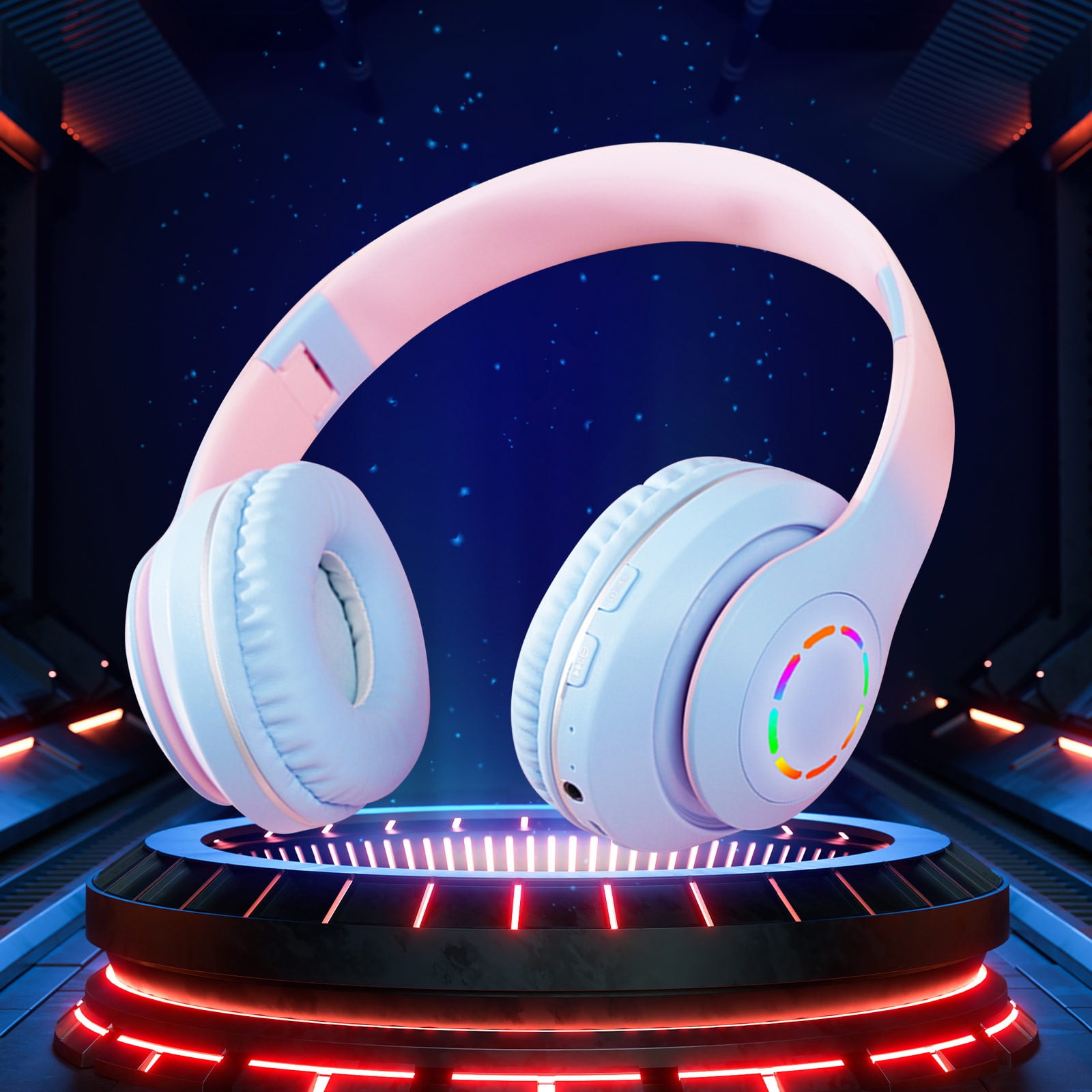 Taicans Over Ear Headphones,LED Light Headband Bluetooth Headphones ...