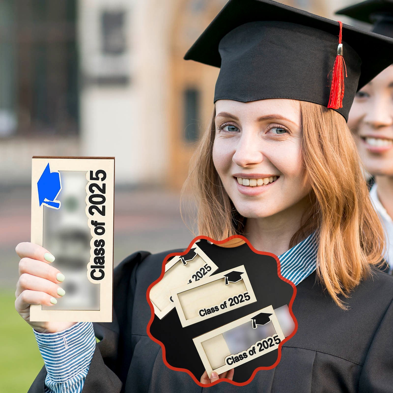 Taicans Graduation Gifts 2025 Graduation Money Holder Grad Wooden Card Box Cash Holder DIY Money ...