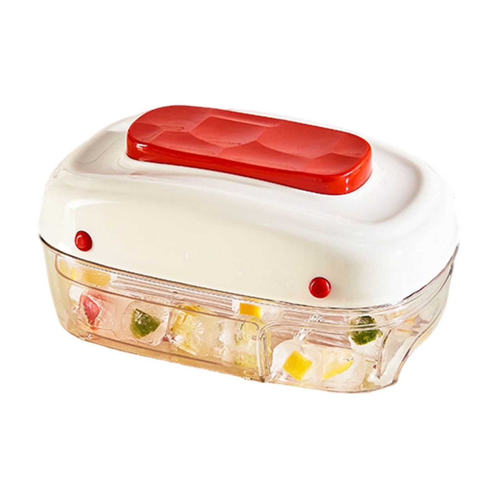 Taicans Ice Tray with Lid and Bin,One Button Release,32 Crushed Ice ...