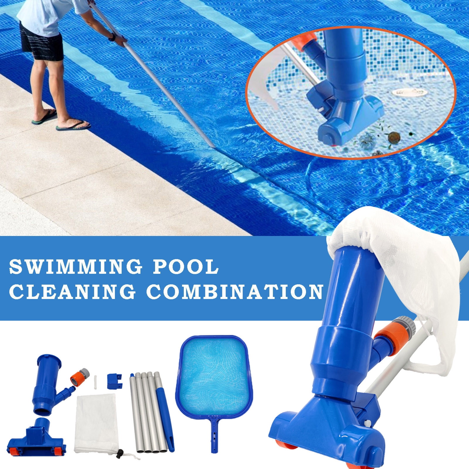 Taicans Pool Cleaning Set Kit,Pool Vacuum Jet Cleaner Portable Swimming ...