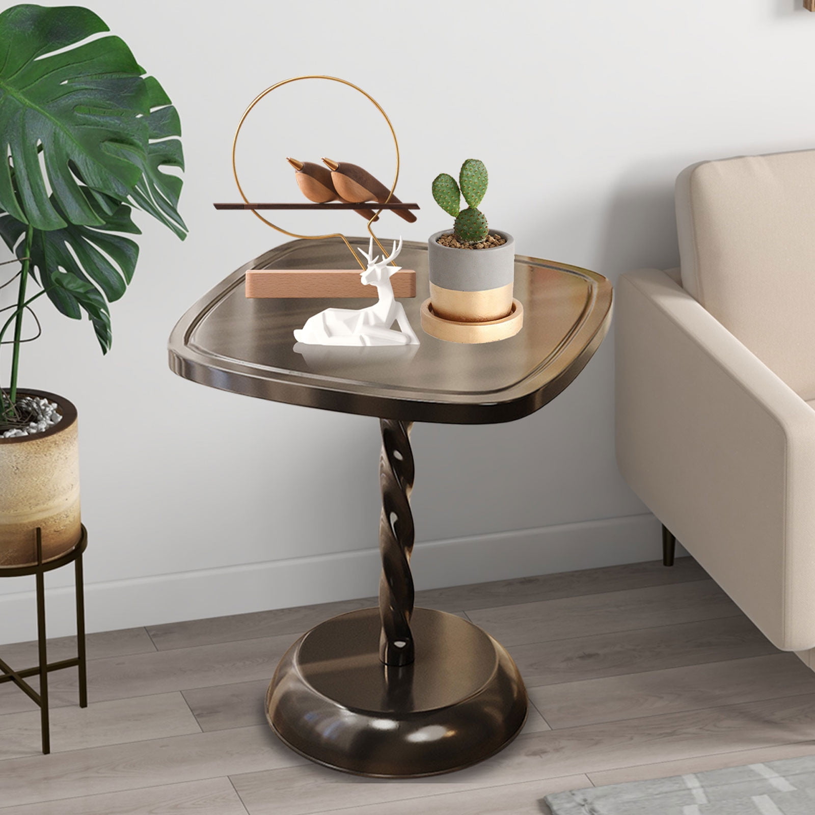 Taicans Round Spindle Plastic Accent Table,Drink Tables for Small ...