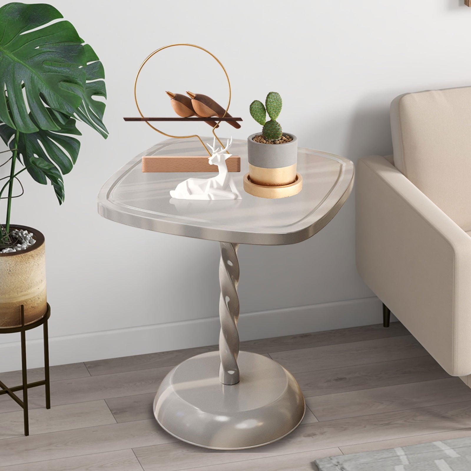 Taicans Round Spindle Plastic Accent Table,Drink Tables for Small ...