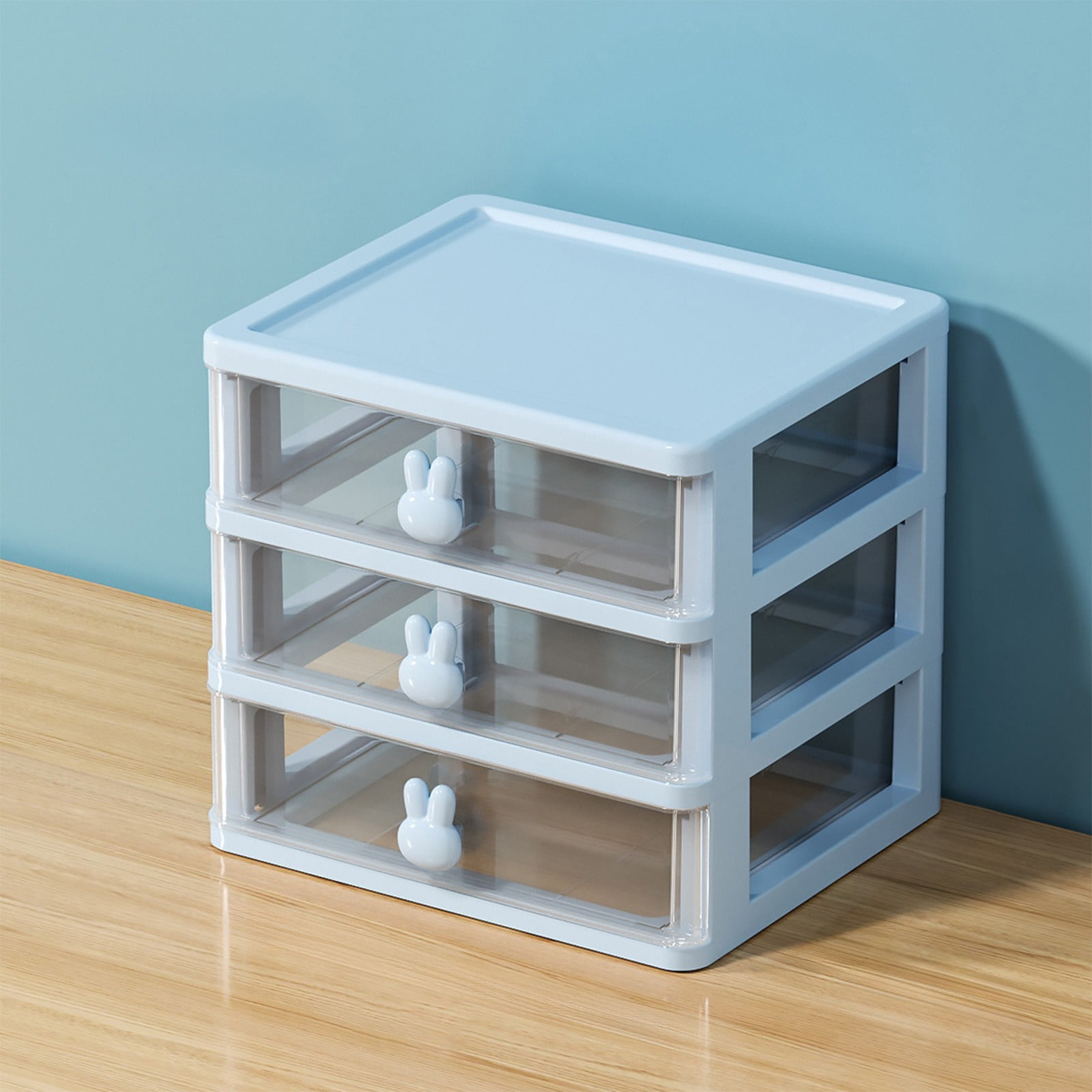 Taicans Small 3 Drawer Desktop Unit,Clear Plastic Stacking Desk Top 3 ...