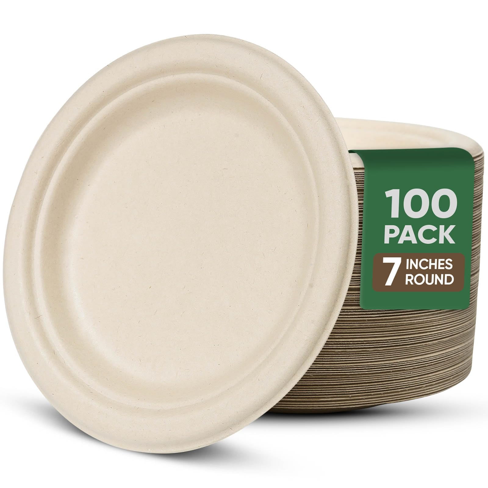TaidMiao Dessert Plates, 7 MSF2 Inches Paper Plates, 100 Pack ...