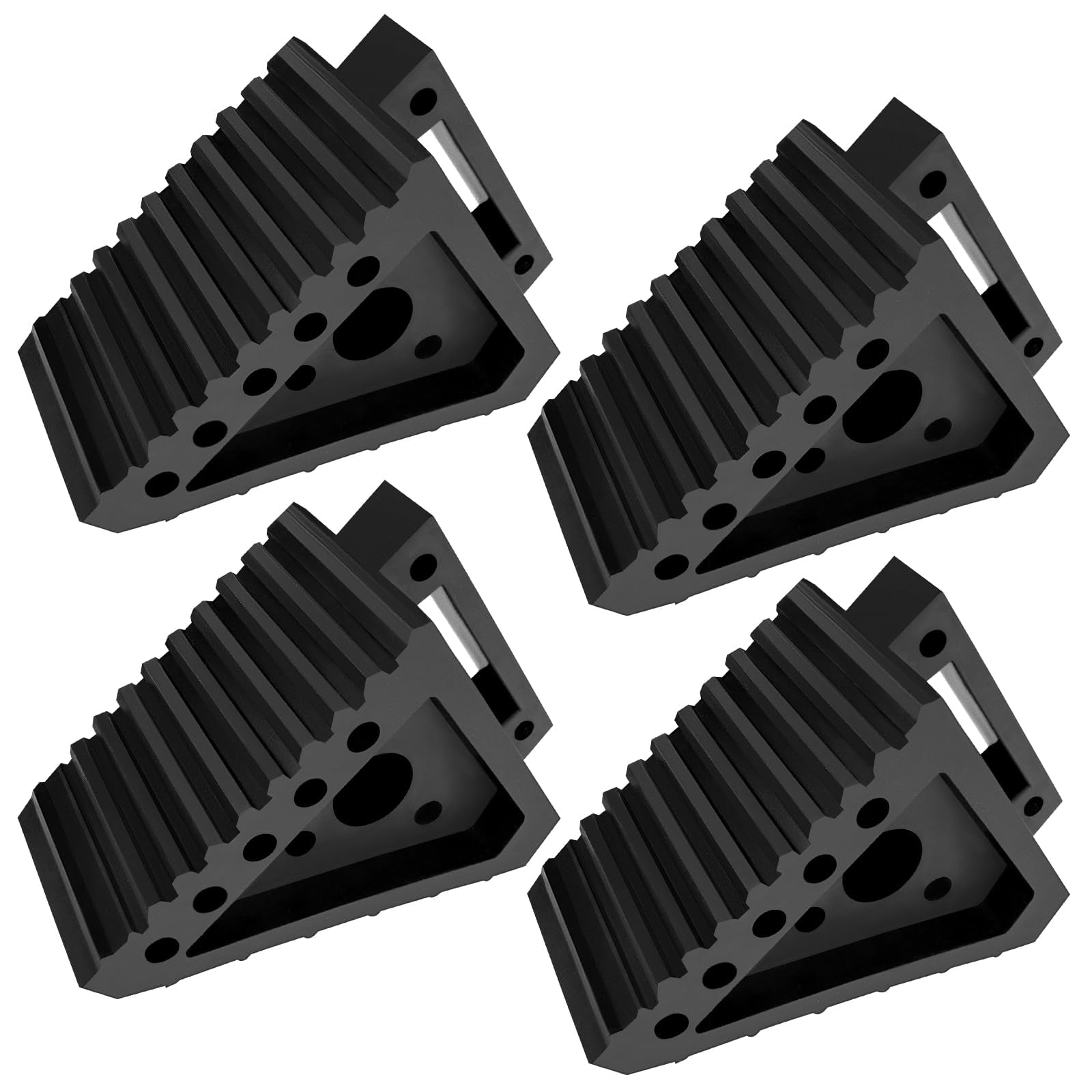 Taifa 4PCS Heavy Duty Rubber Wheel Chocks for Travel Trailers, RV Wheel ...