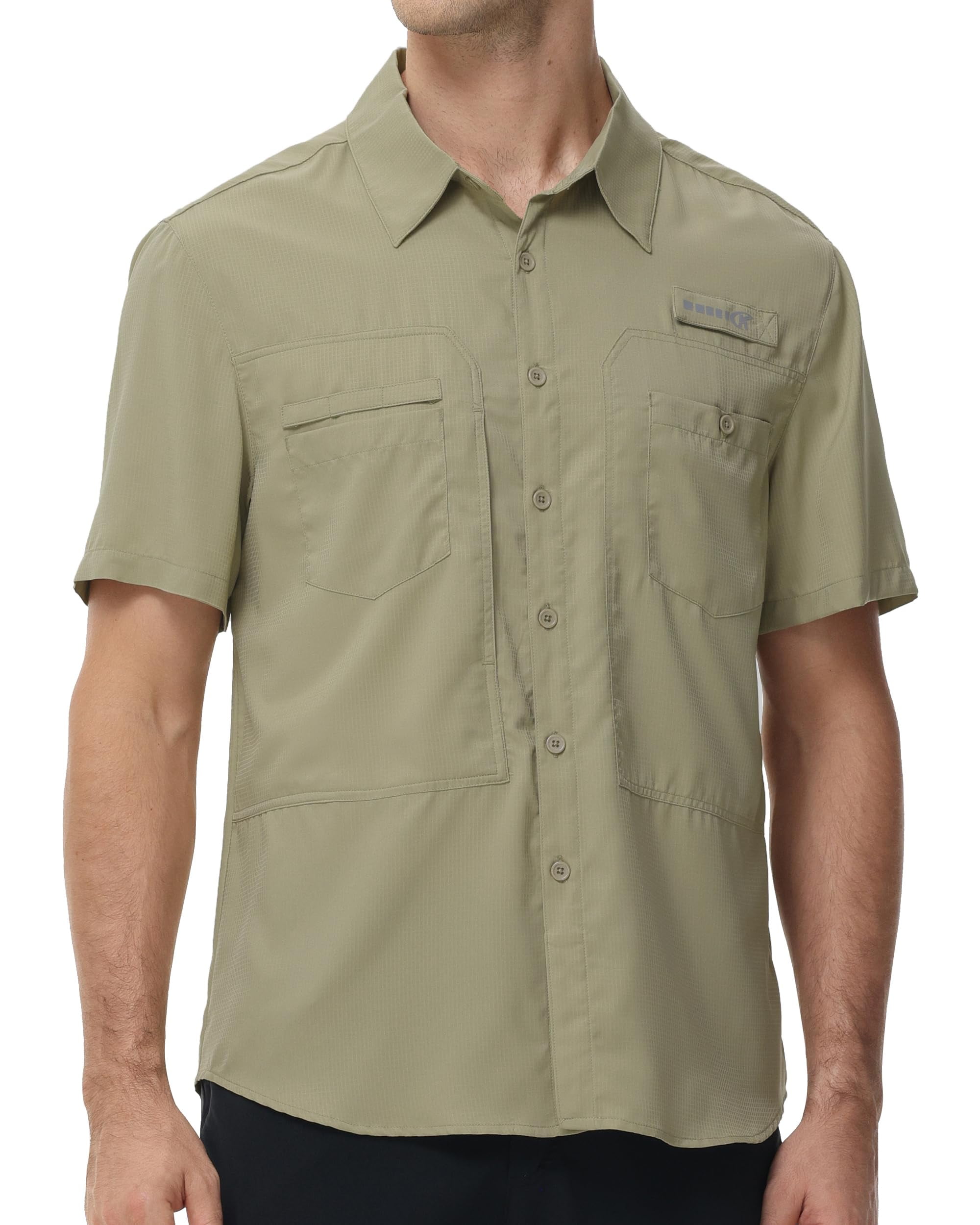 Taigaofy Men's Shirt Short Sleeved Lightweight Hiking Work Casual ...