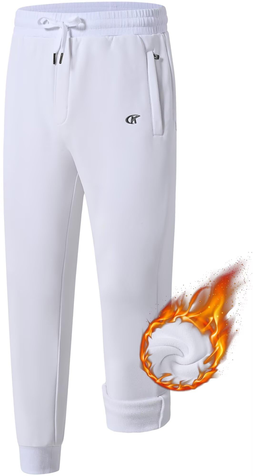 Taigaofy Men's Winter Fleece Lined Stretch Sweat Pants Zipper Pocket ...