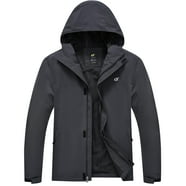 ELLSWOS-SPORTS Men's Waterproof Jacket Rain Coat with Hood Outdoor ...