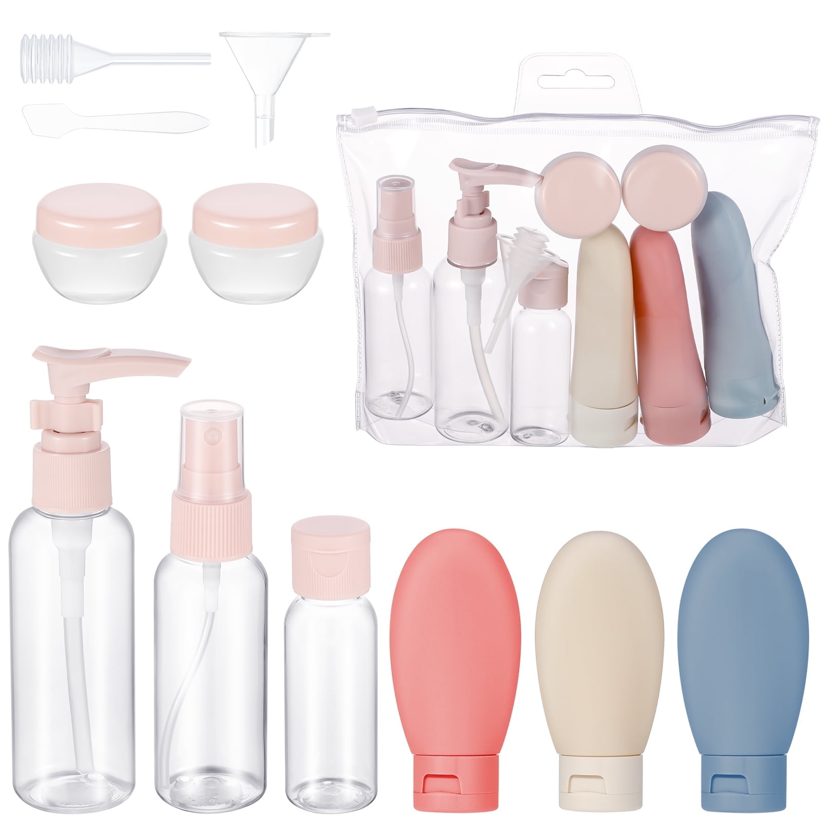 Taihexin Reusable Leakproof Travel Bottles Kit, 12 Pcs Silicone TSA ...