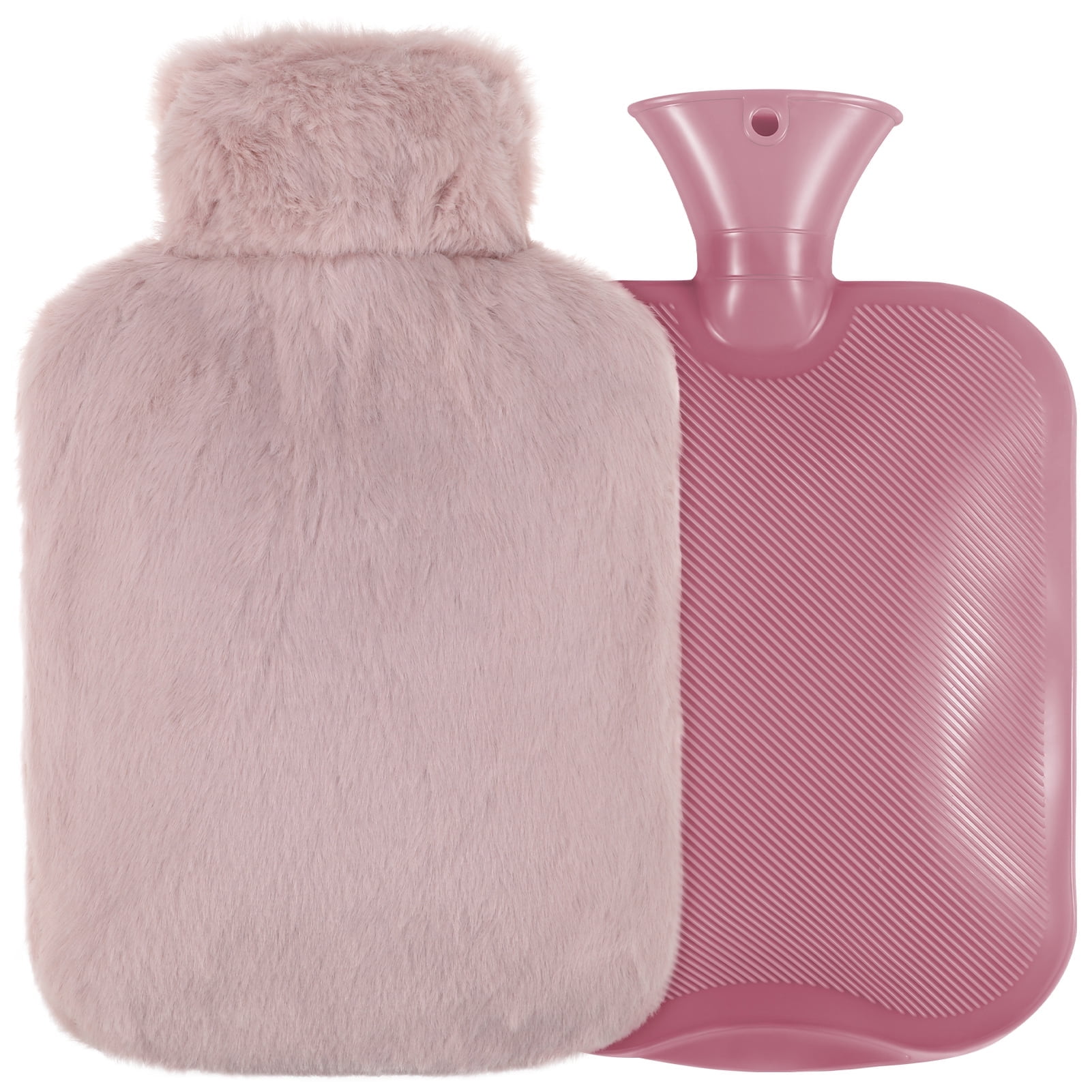 Taihexin 2L Hot Water Bottle with Fleece Cover, PVC, Pain Relief, BPA ...
