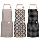 AOWOO 3 Pack Waterproof Kitchen Aprons, Cotton Polyester, 2 Pockets ...