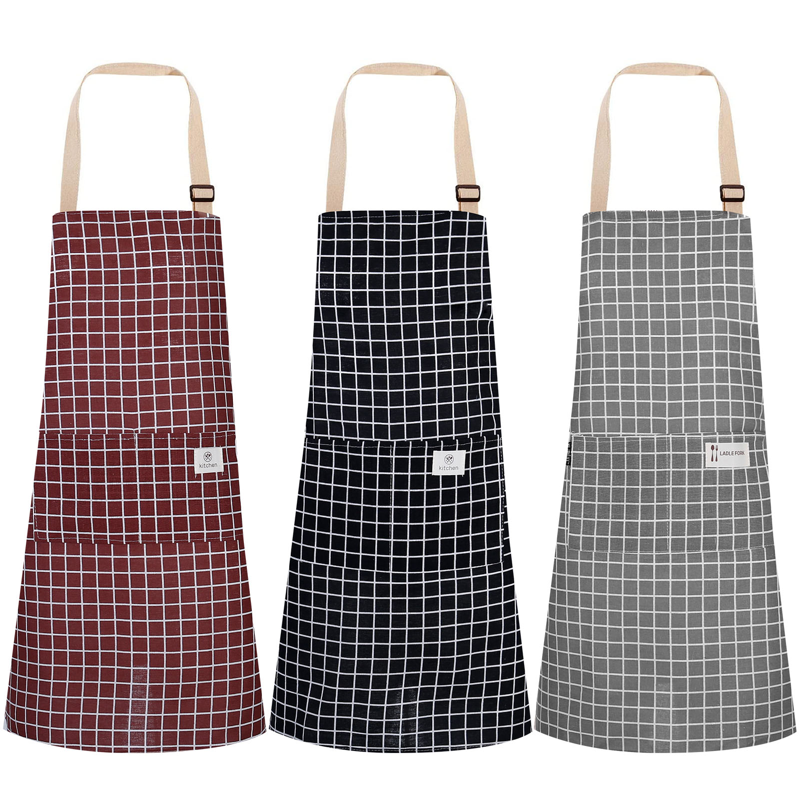 Unisex 3 Pocket Adjustable Bib Apron, Up to 60-Pack - Walmart.com