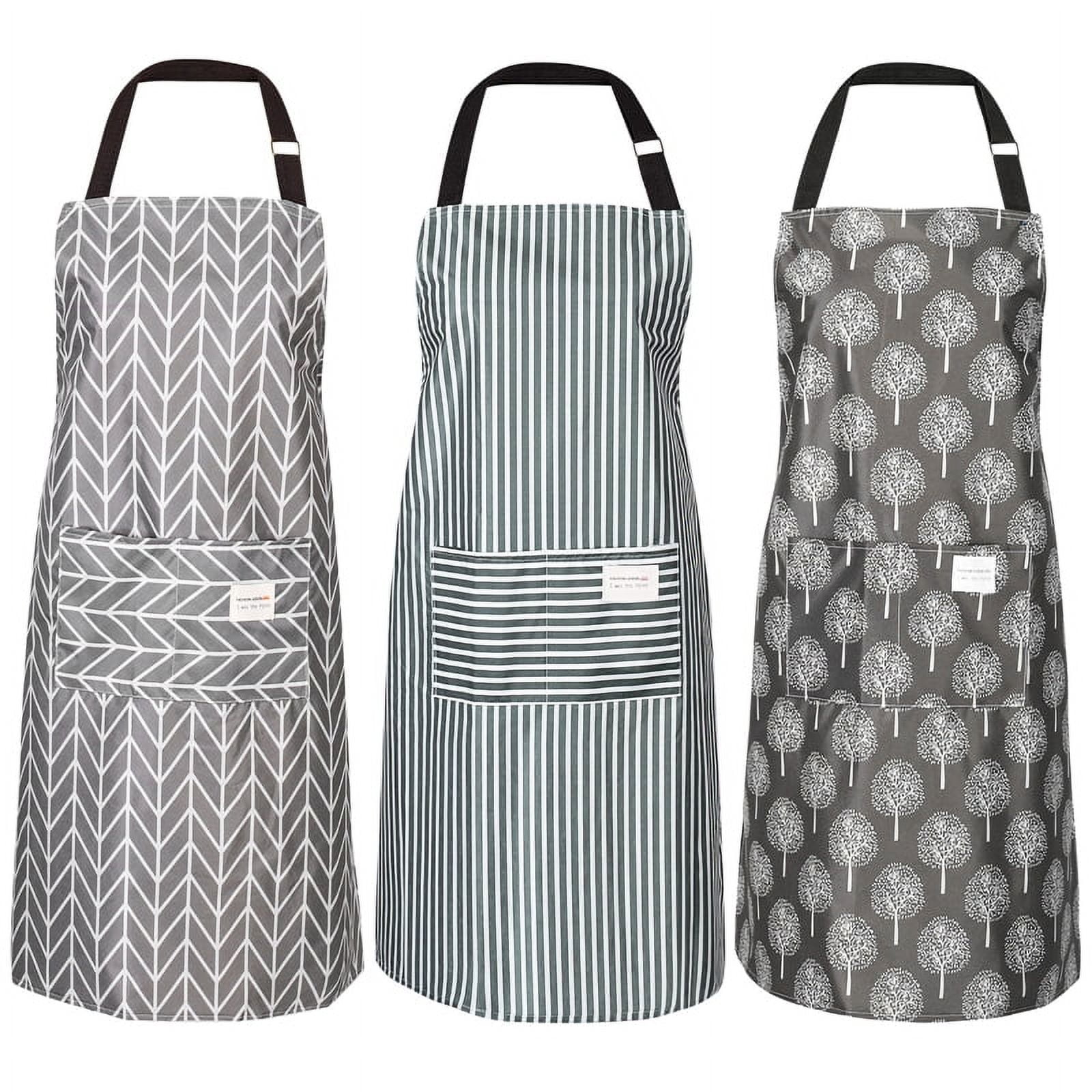 Taihexin 3-Piece Waterproof Cooking Aprons, 25*28.3 inch, 2 Pockets ...