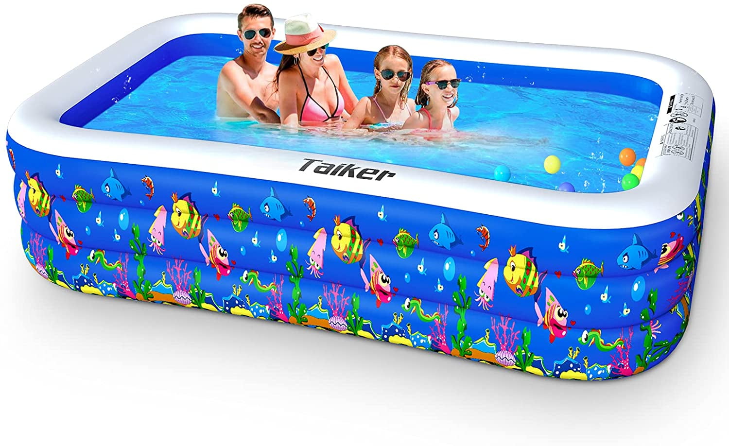 Taiker Inflatable Swimming Pools, Kiddie Pools, Family Lounge Pools, 96 ...