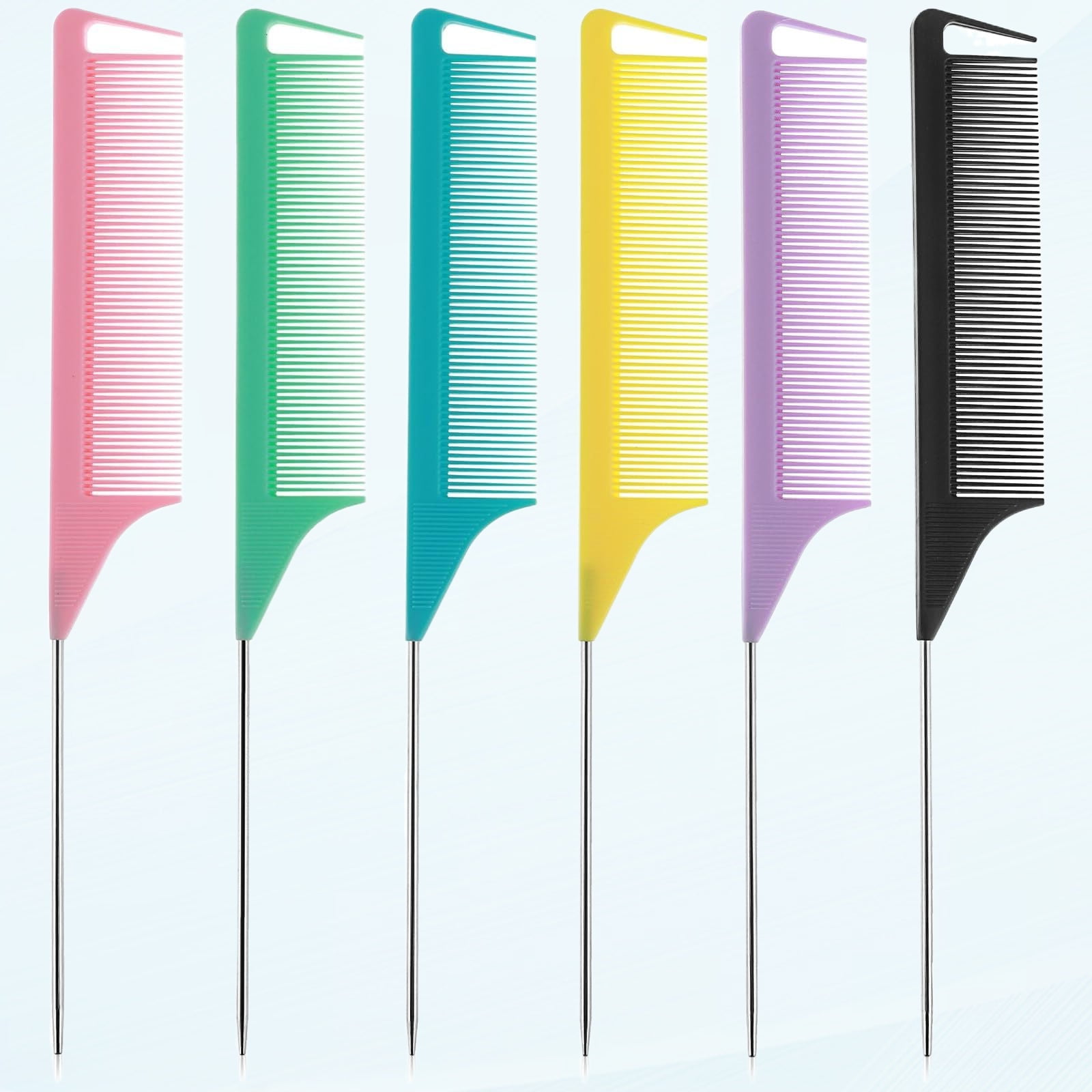 Tail Comb 6Pcs Deconstructing Combs Tooth Rattan Comb with Stainless ...