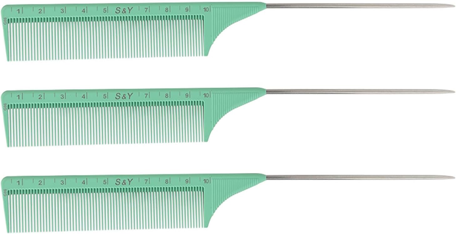 Tail Comb Kit, Portable 3 Packs Ergonomic Tail Comb Green Sectioning ...