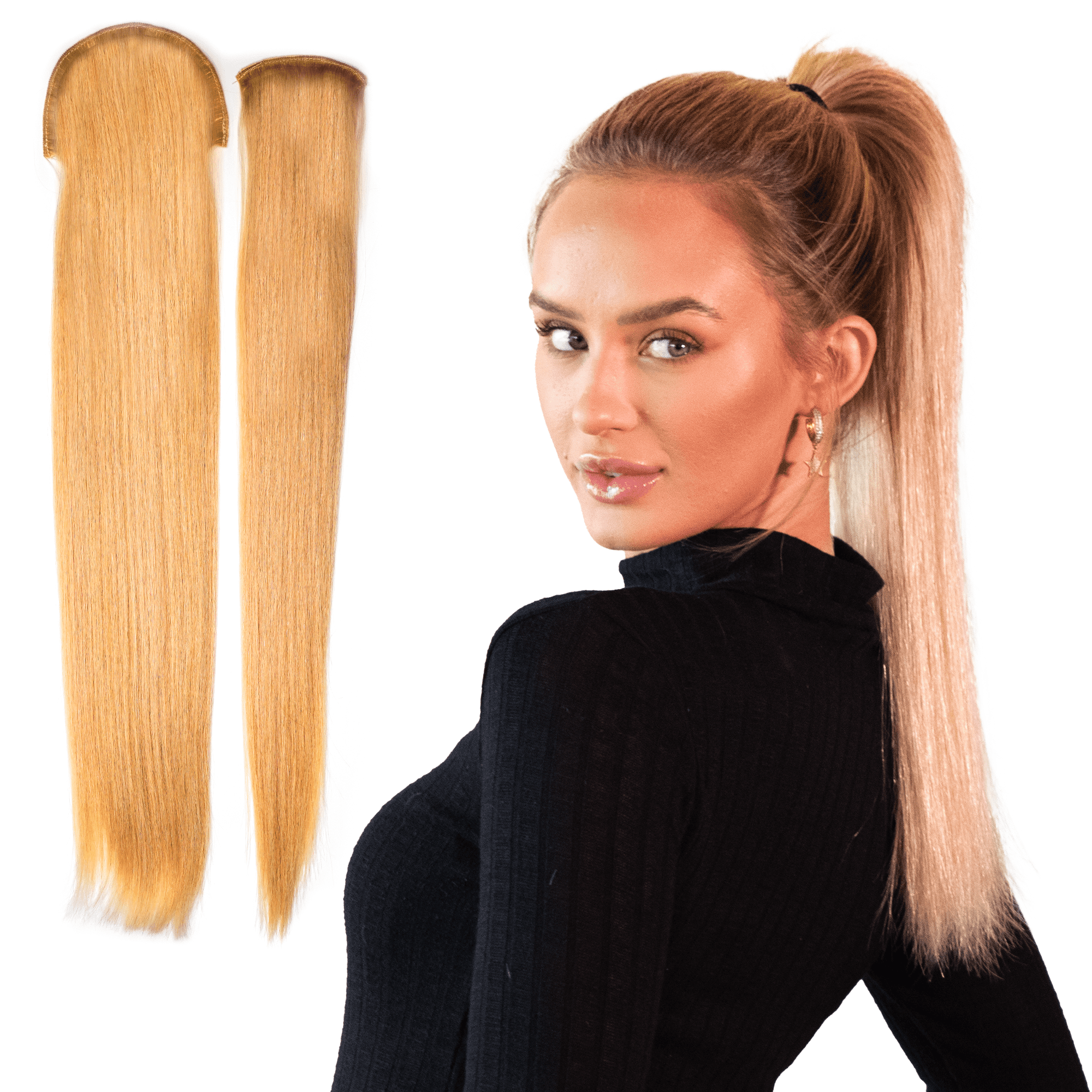 Tail Couture Clip-In Ponytail Extension – 18” 100% Human Hair, Seamless ...