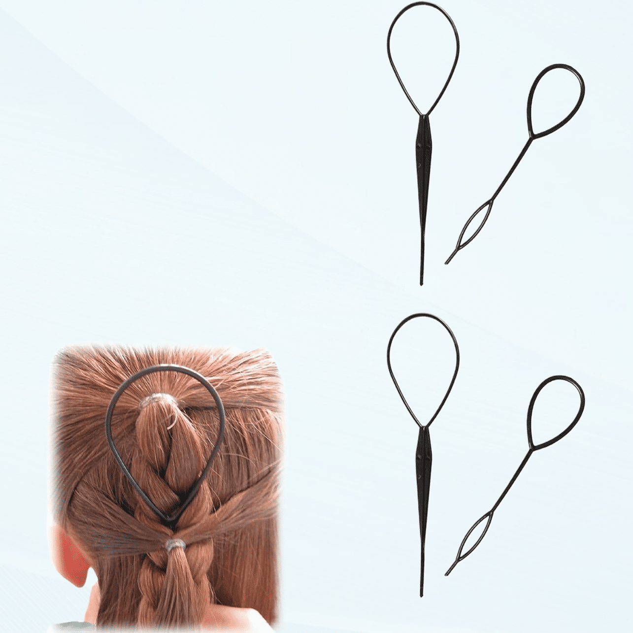 Tail Hair Tool, Hair Looping Tool 4PCS Pony Tail Hair Styling Tools ...