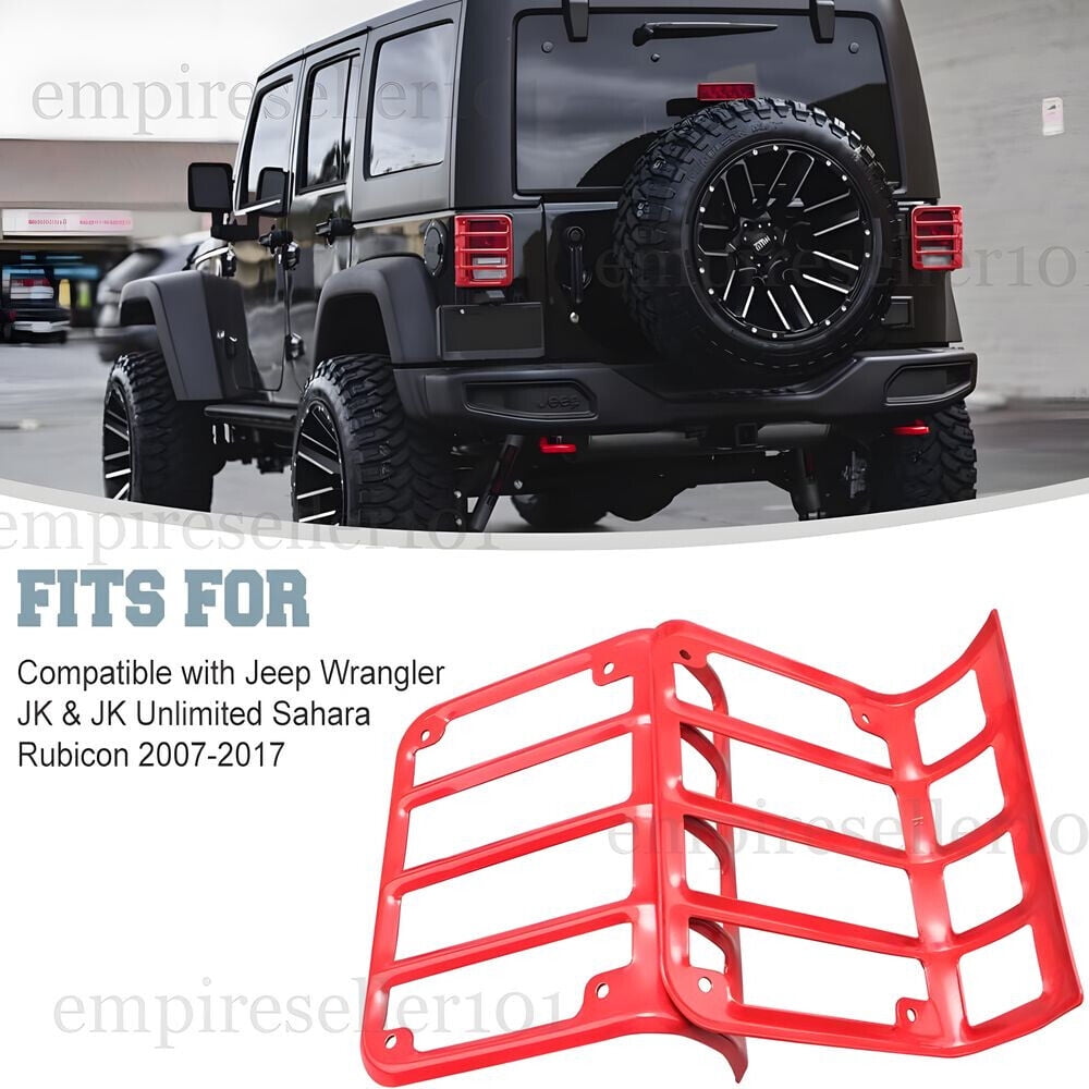 Tail Light Guards Cover Frame For 2007 - 2018 Jeep Wrangler JK Rear ...