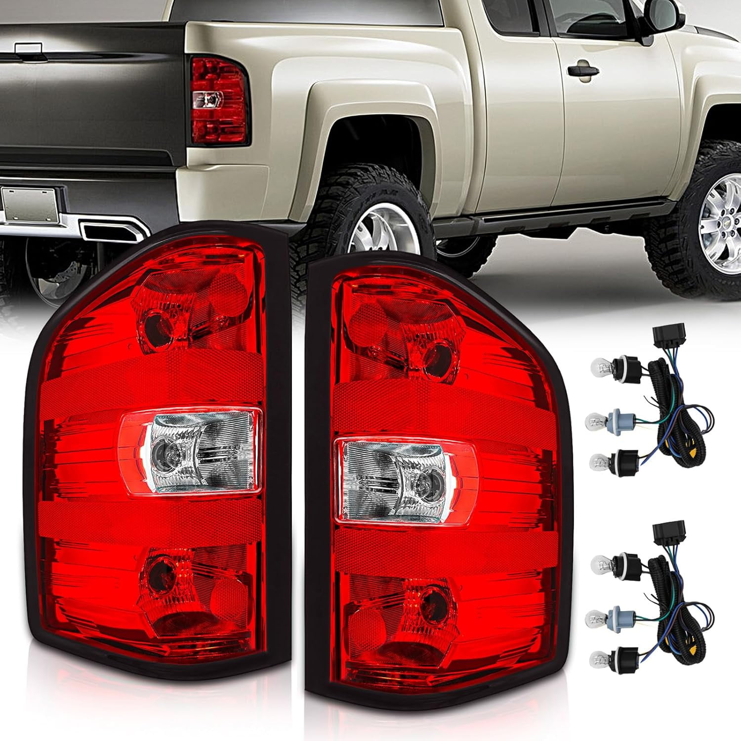 Tail Lights with Bulb Assembly Compatible with 2007-2013 Chevy ...