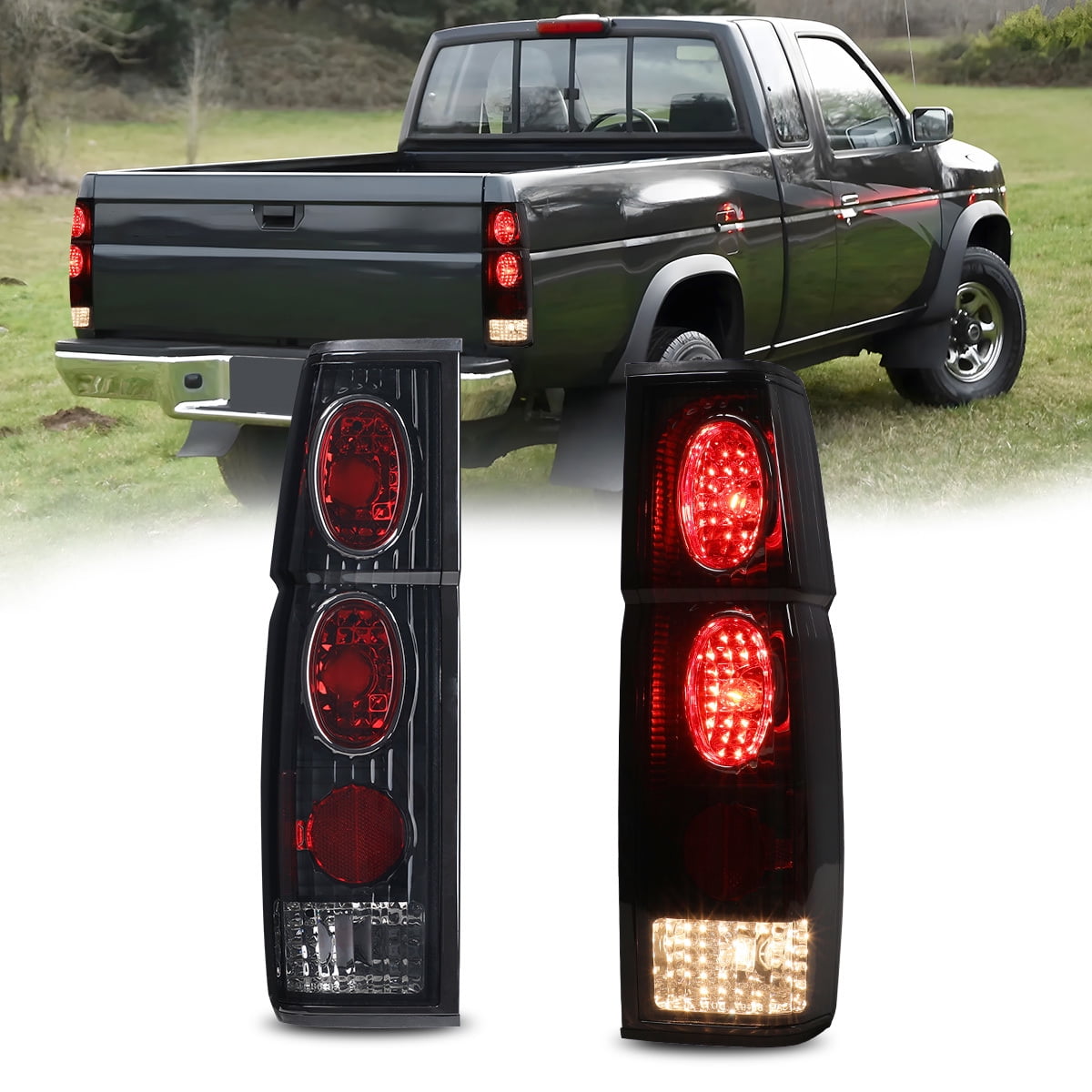 Tail Lights For 1986-1994 Nissan Hardbody Pickup D21 SE & 1995-1997 ...