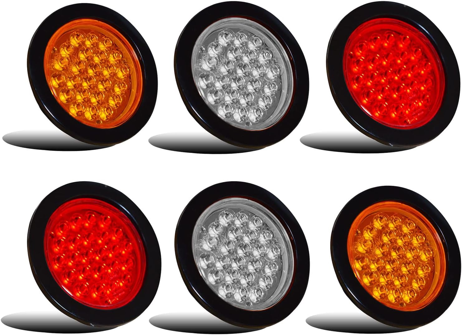 Tail Lights For Service Trucks 4” Round 24V DC Trailer Tail Light 2PCS ...