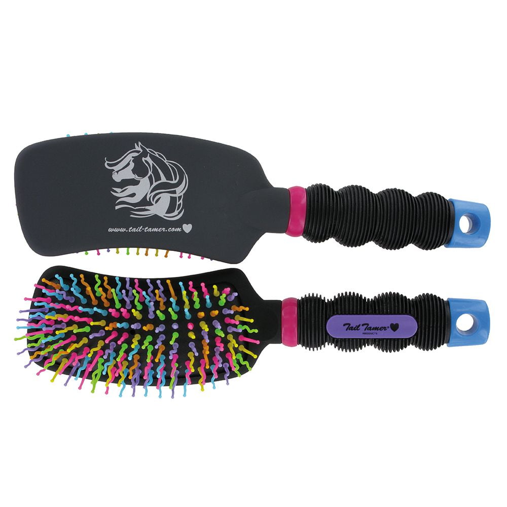 Tail Tamers 909RB Rainbow Curved Handle Mane and Tail Brush for Horses ...