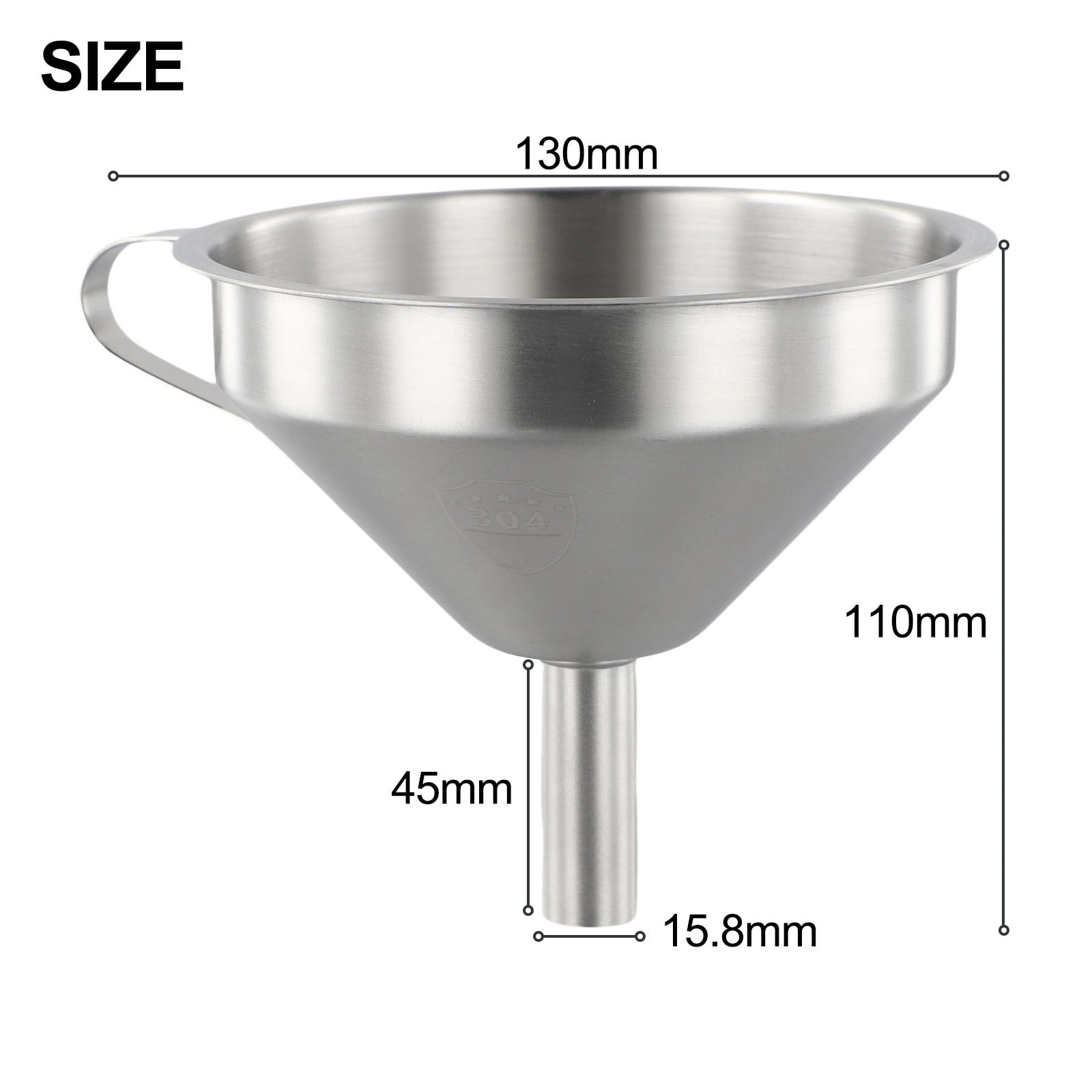 Tailai Stainless Steel Kitchen Funnel Large Wide Mouth for Cooking Oil ...