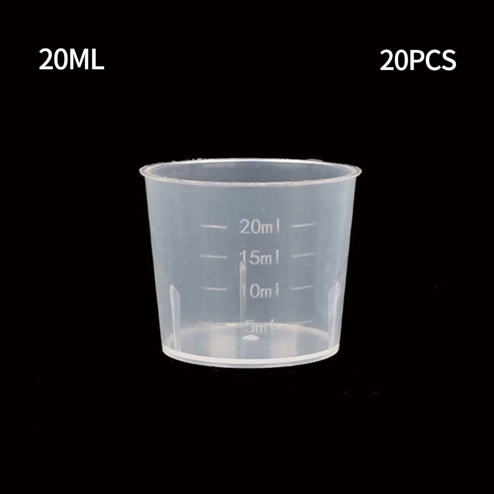 Tailai Transparent Plastic Measuring Cups Set, 20 Pack, Dual Scale ...
