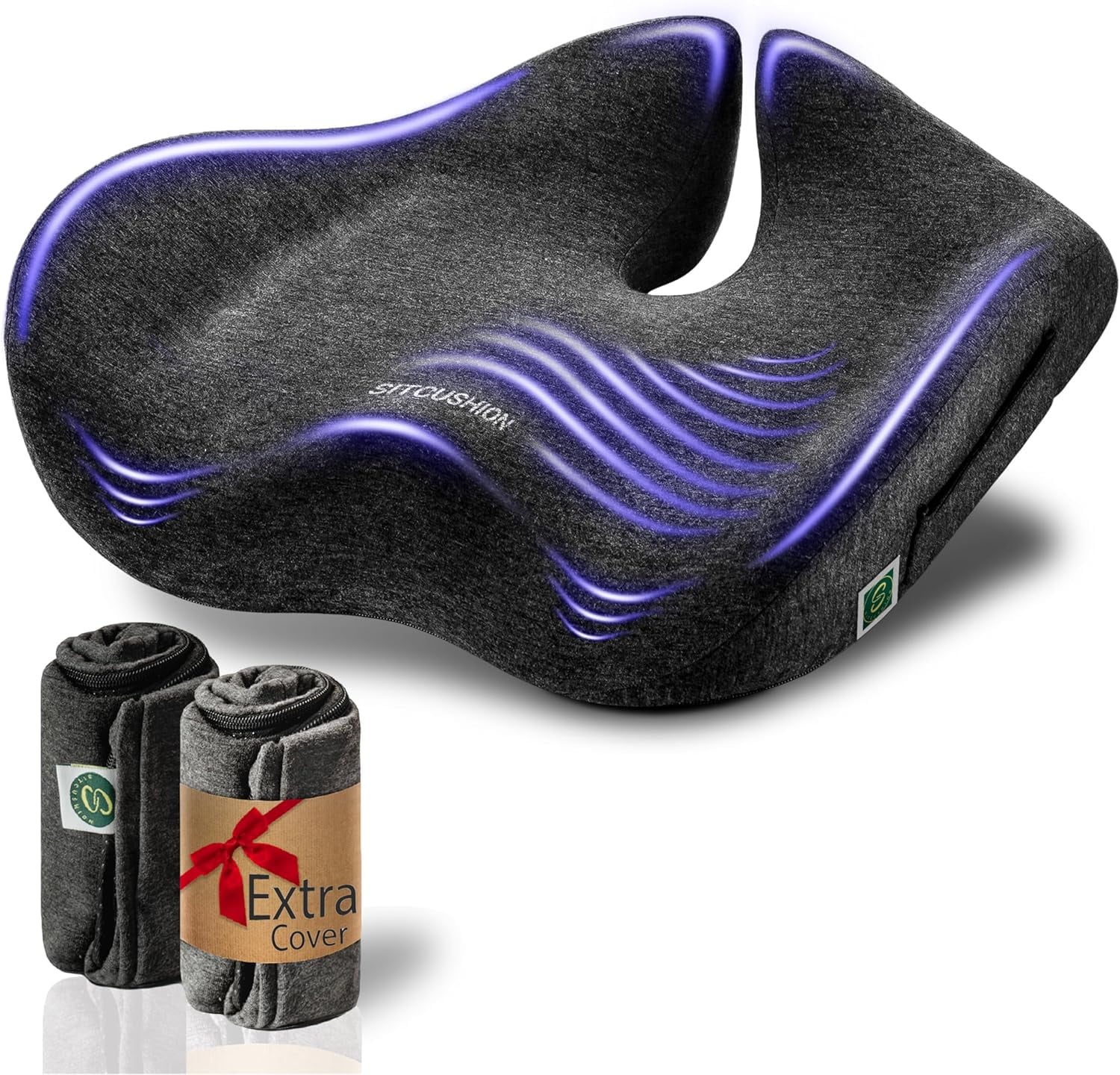 Tailbone Pain Relief–Memory Foam Seat Cushions for Office Chairs ...