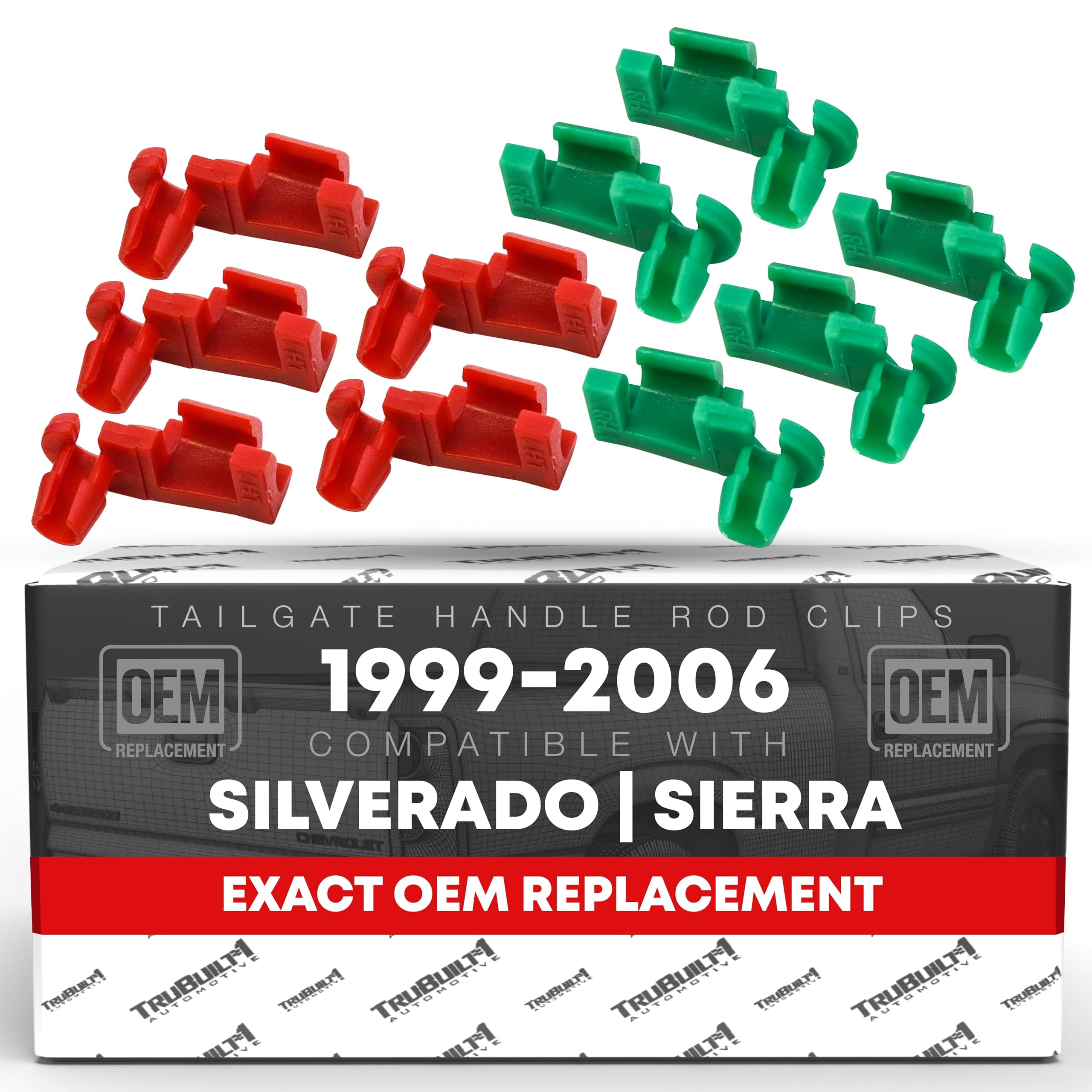 Tailgate Handle Rod Clip Set, 2 piece Left & Right - Compatible with ...