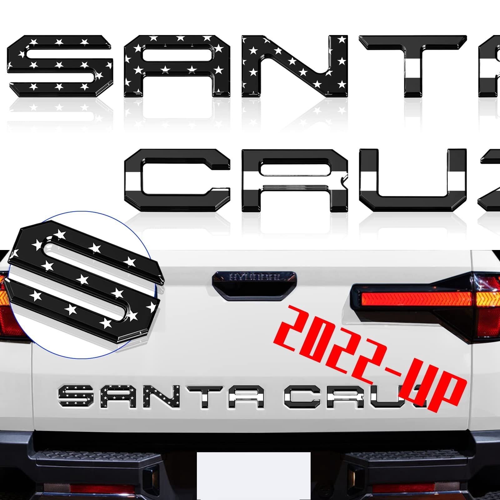 Tailgate Insert Letters Compatible for 2022 2023 Santa Cruz 3M Adhesive ...