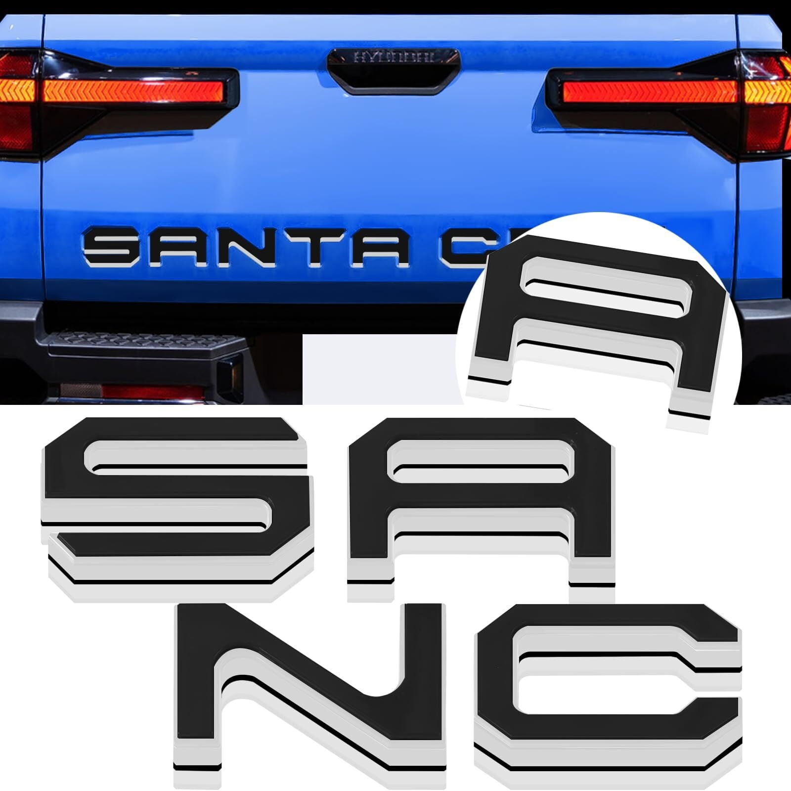 Tailgate Inserts Letters Compatible for 2022 2023 2024 Santa Cruz 3D ...