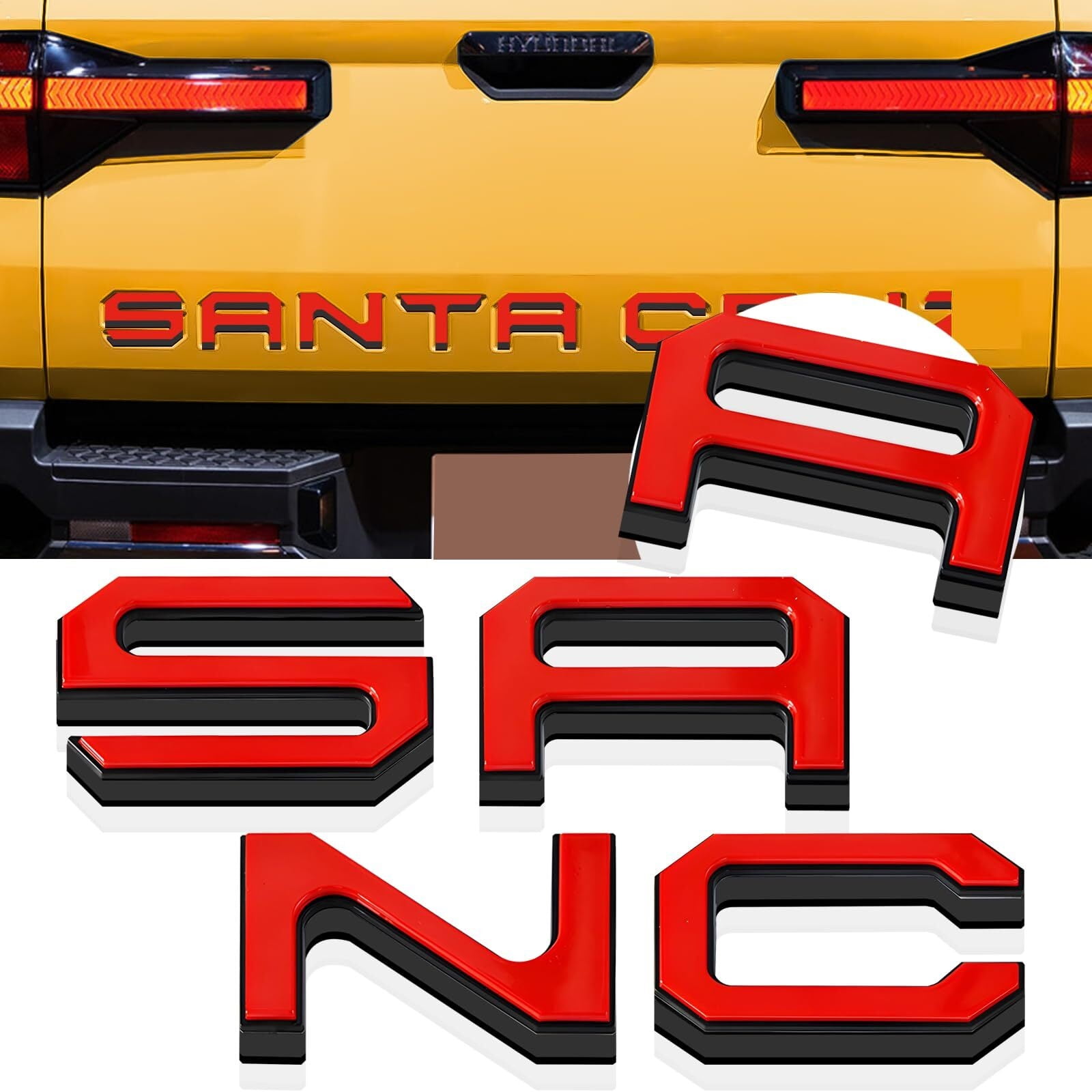 Tailgate Inserts Letters Compatible for 2022 2023 2024 Santa Cruz 3D ...